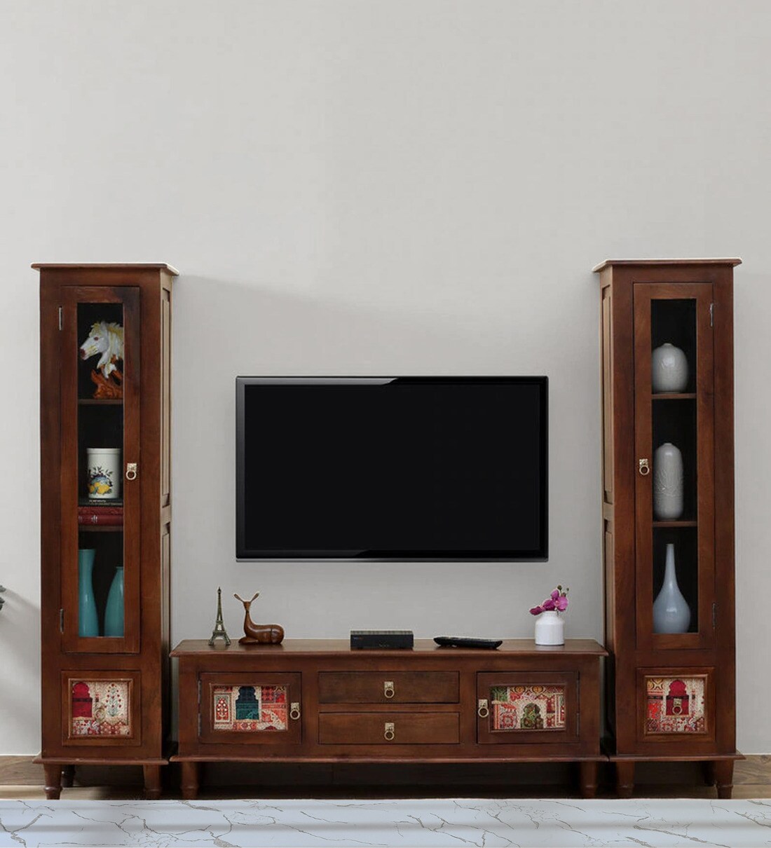 Buy Chippa Solid Wood TV Unit for TVs up to 50\ with 2 Media Towers in ...