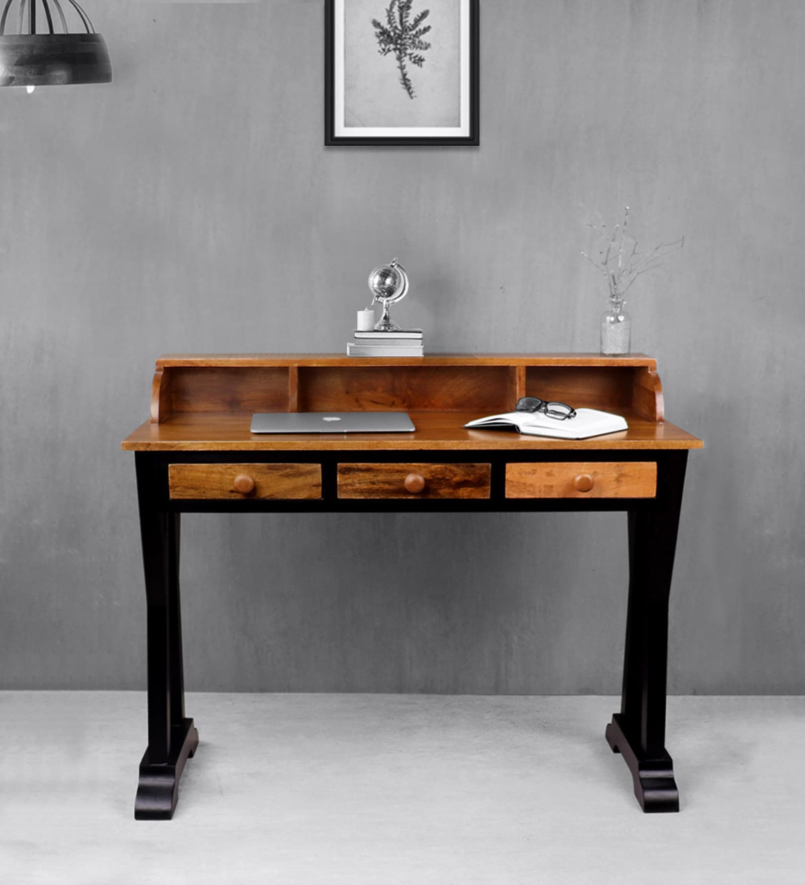 Buy Channing Large Study Table in Teak & Black Finish at 100% OFF by ...