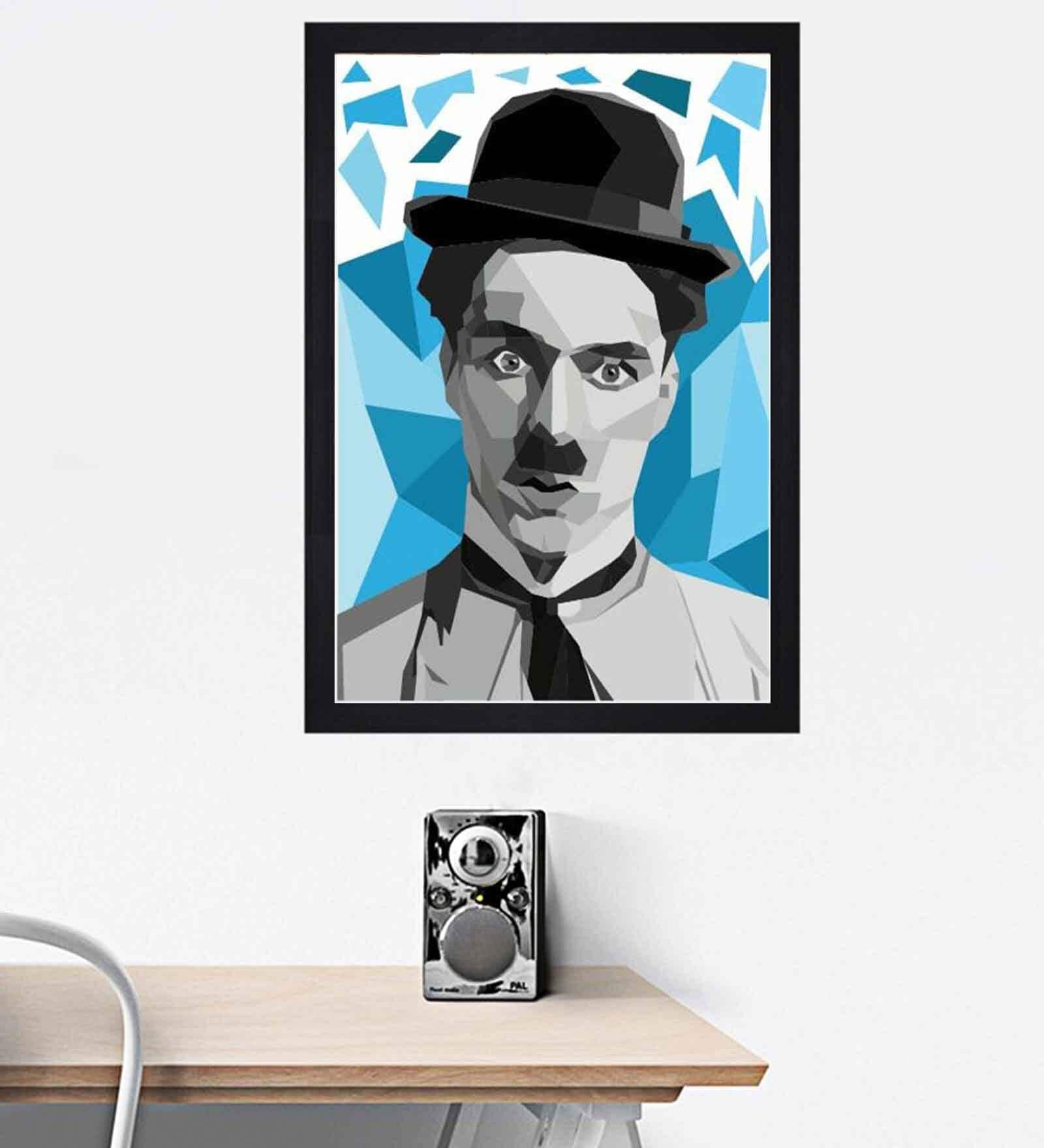 Buy Charlie Chaplin Texture Paper Framed Art Print by Cheque Decor at ...