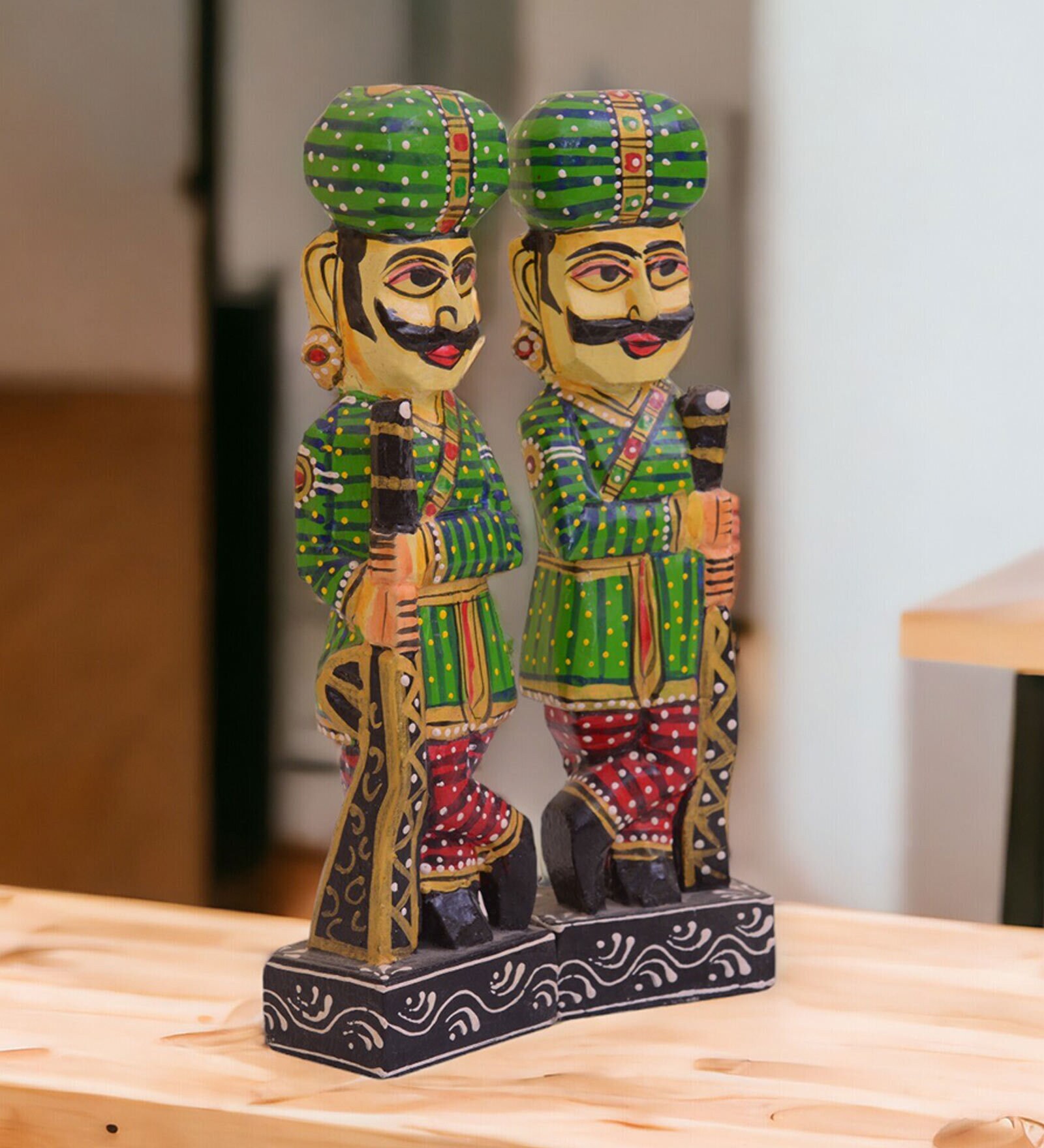 Buy Chaukidar Set Of 2 Multicolour Wood Figurine at 34% OFF by B K ...