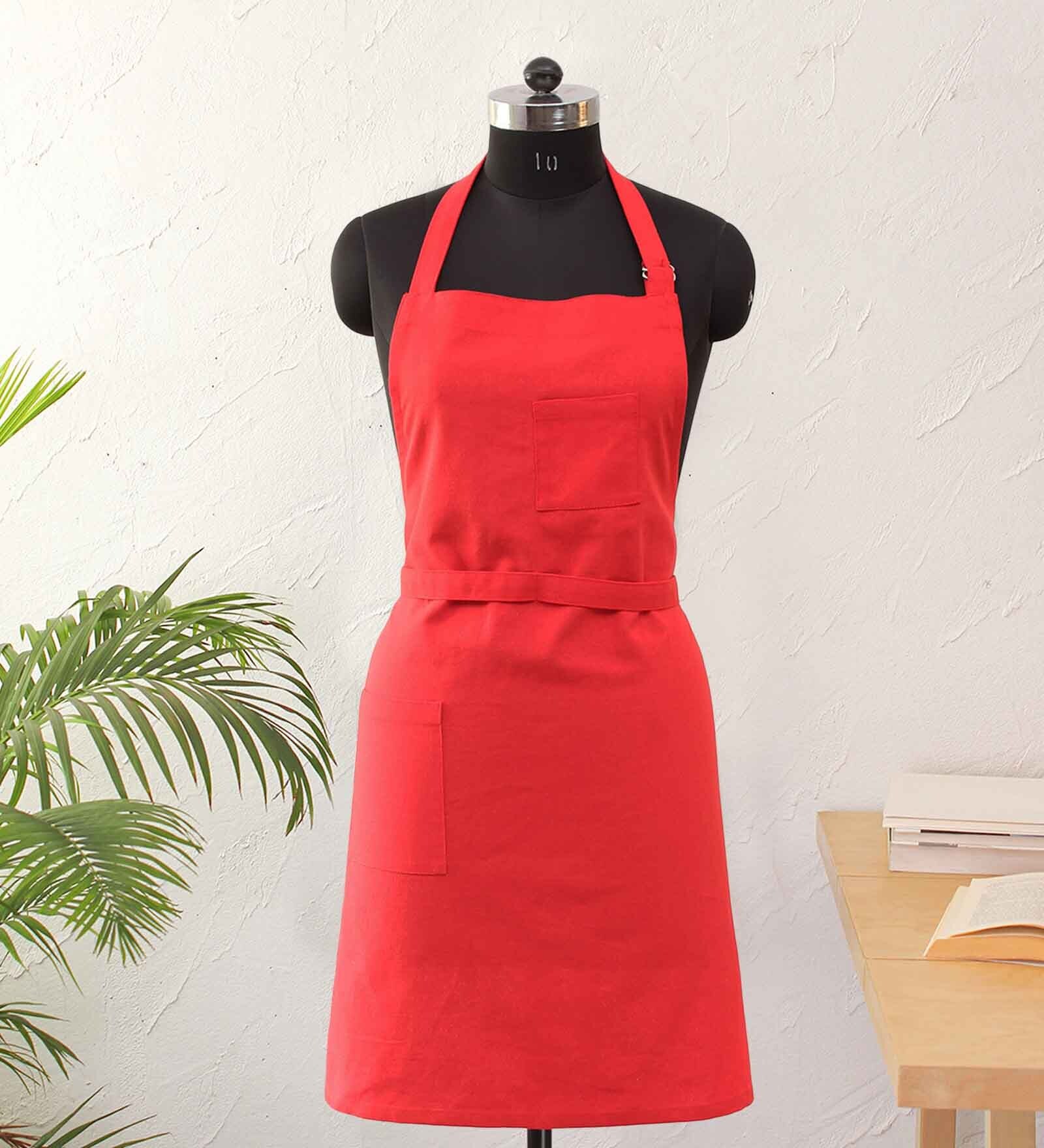 Buy Chef's Red Cotton Apron at 100% OFF by House This | Pepperfry
