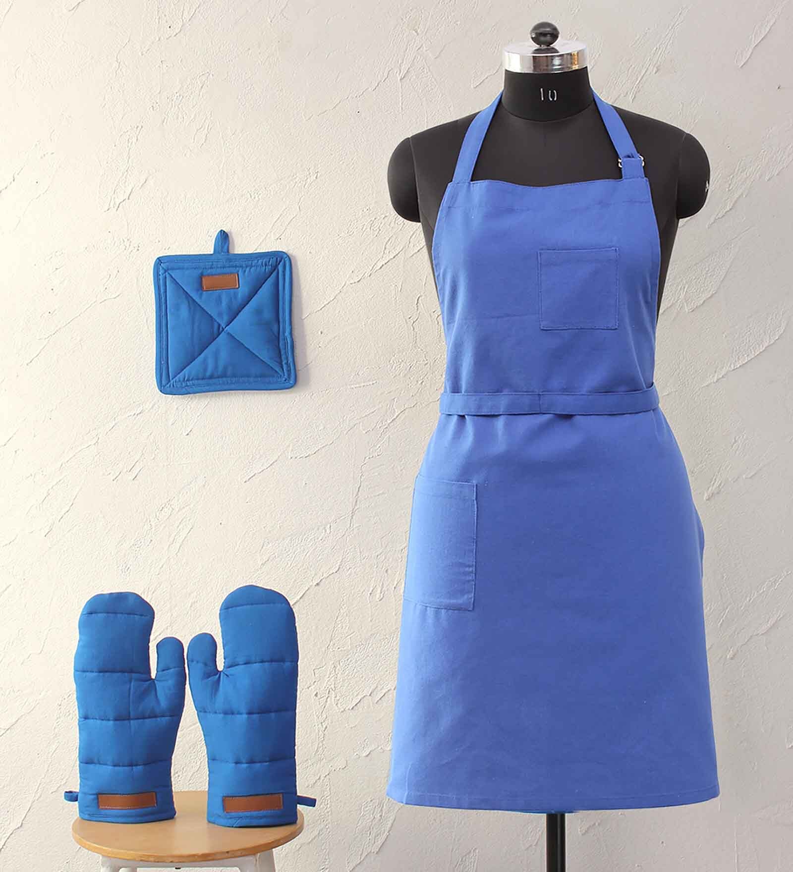 Buy Chef's Blue Cotton Kitchen Linen Set at 6% OFF by House This ...