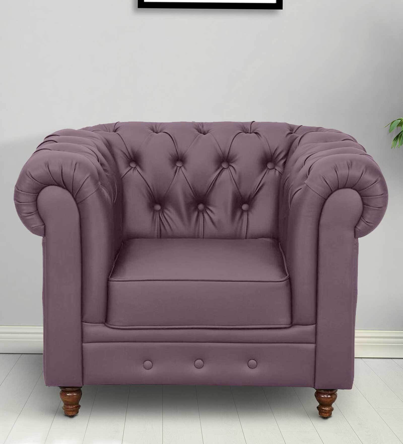 Buy Cheshire Velvet 1 Seater Sofa in Violet Colour at 31% OFF by ...