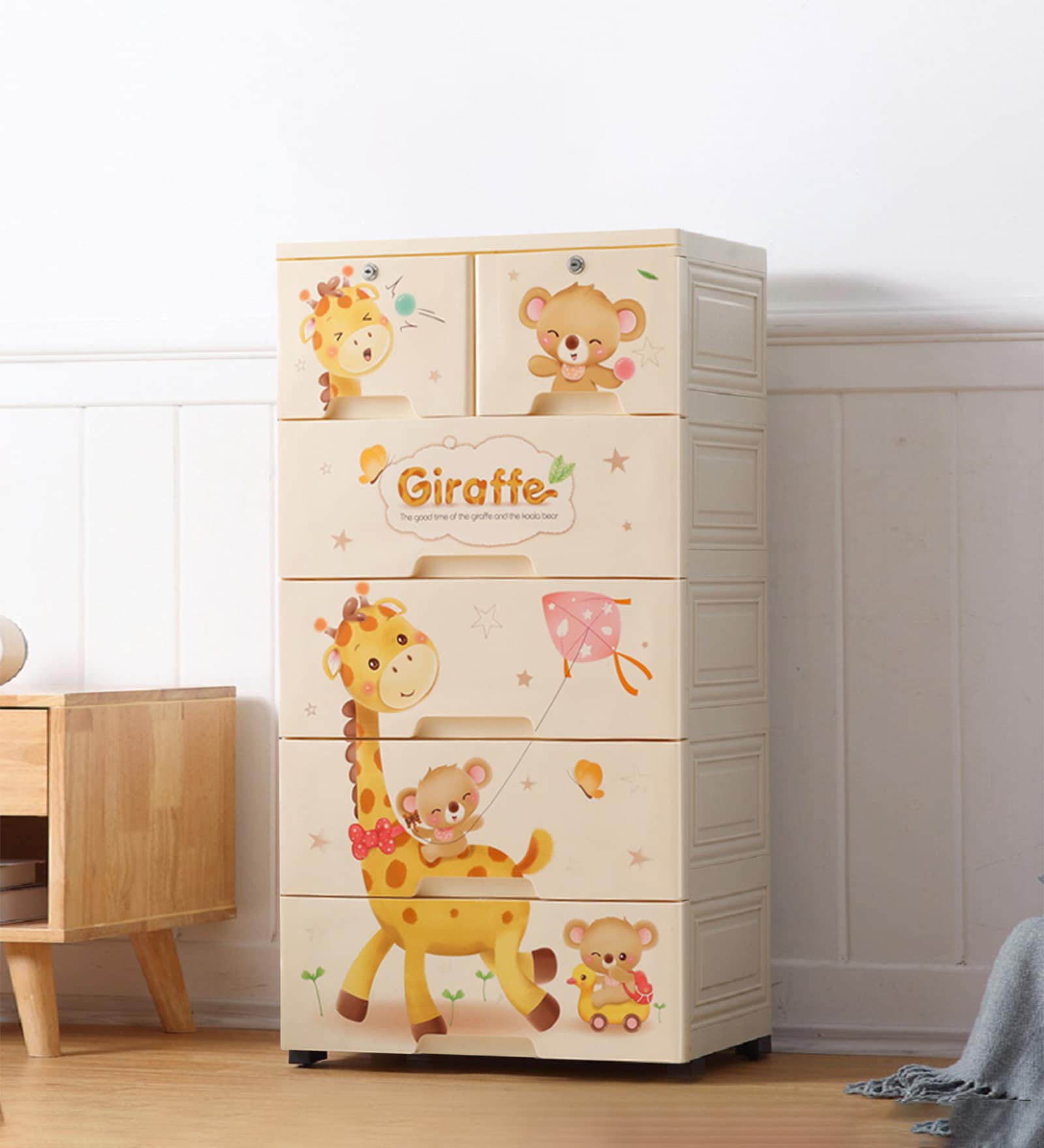 Buy Giraff Plastic Kids Chest Of Drawers in Beige Colour at 20% OFF by ...