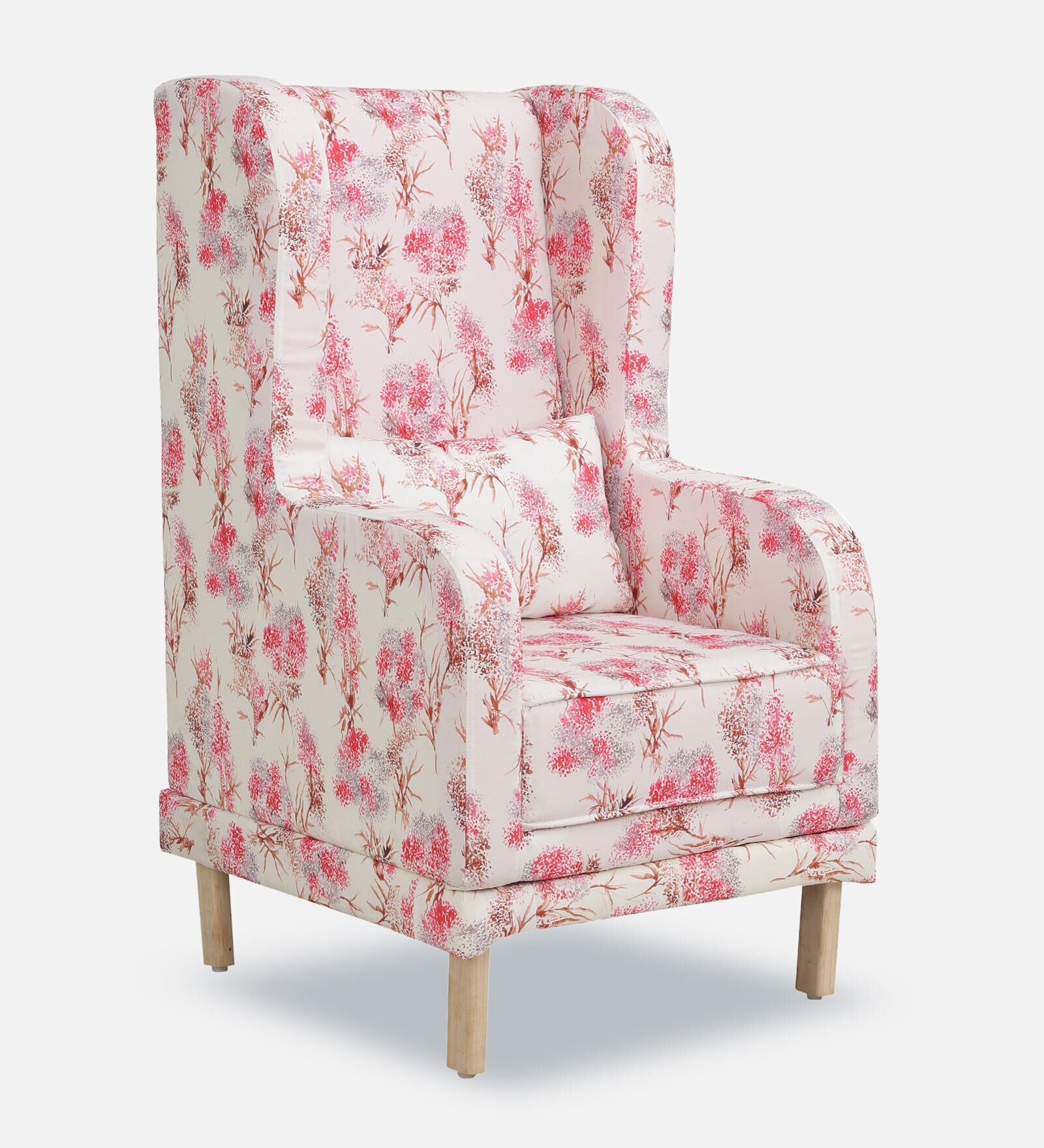 Buy Chigaro Wing Chair With Cushion in Pink Floral Print at 22% OFF by ...