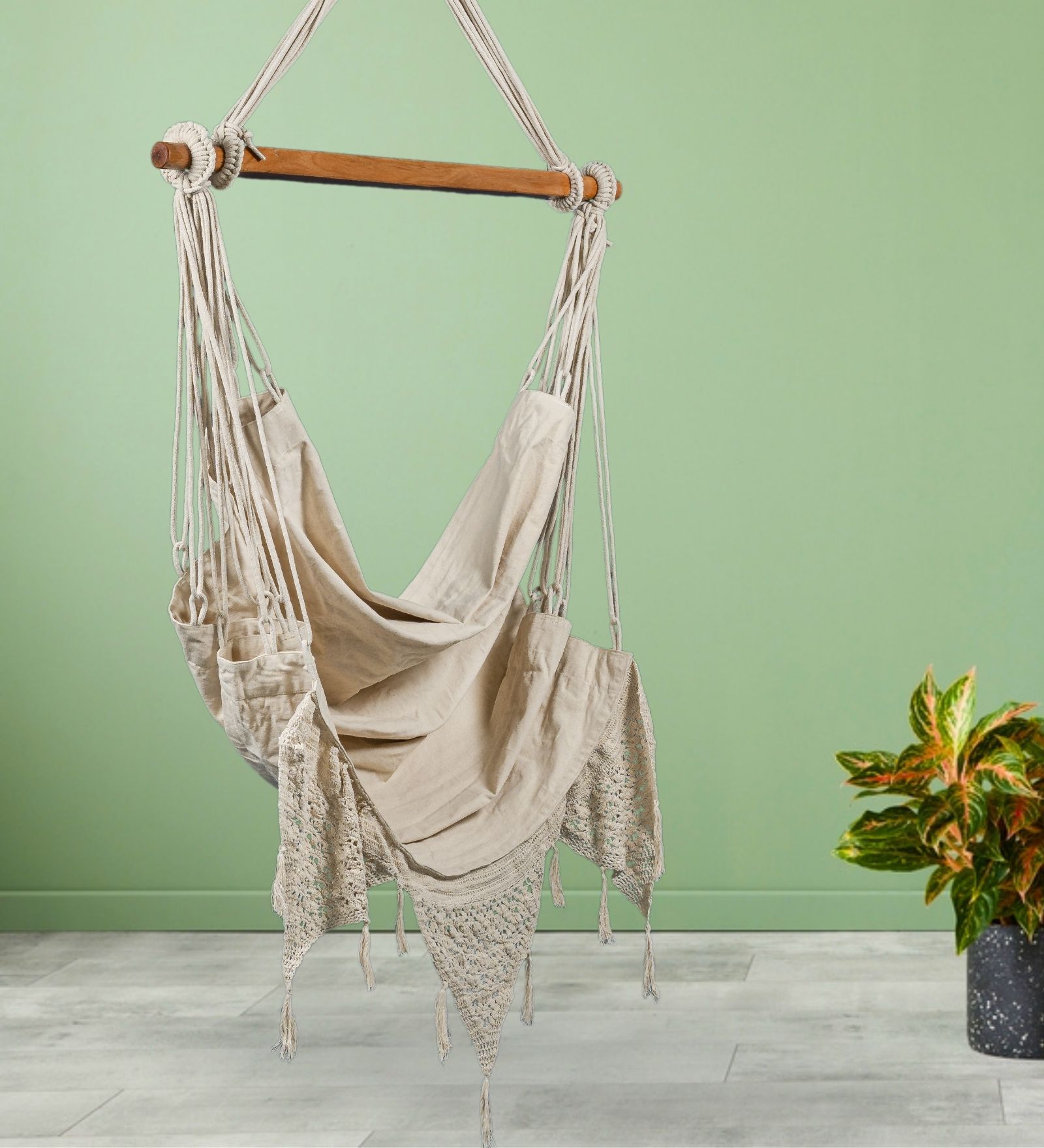 Buy Chinkara Fabric Swing in OffWhite Colour by Swingzy | Pepperfry