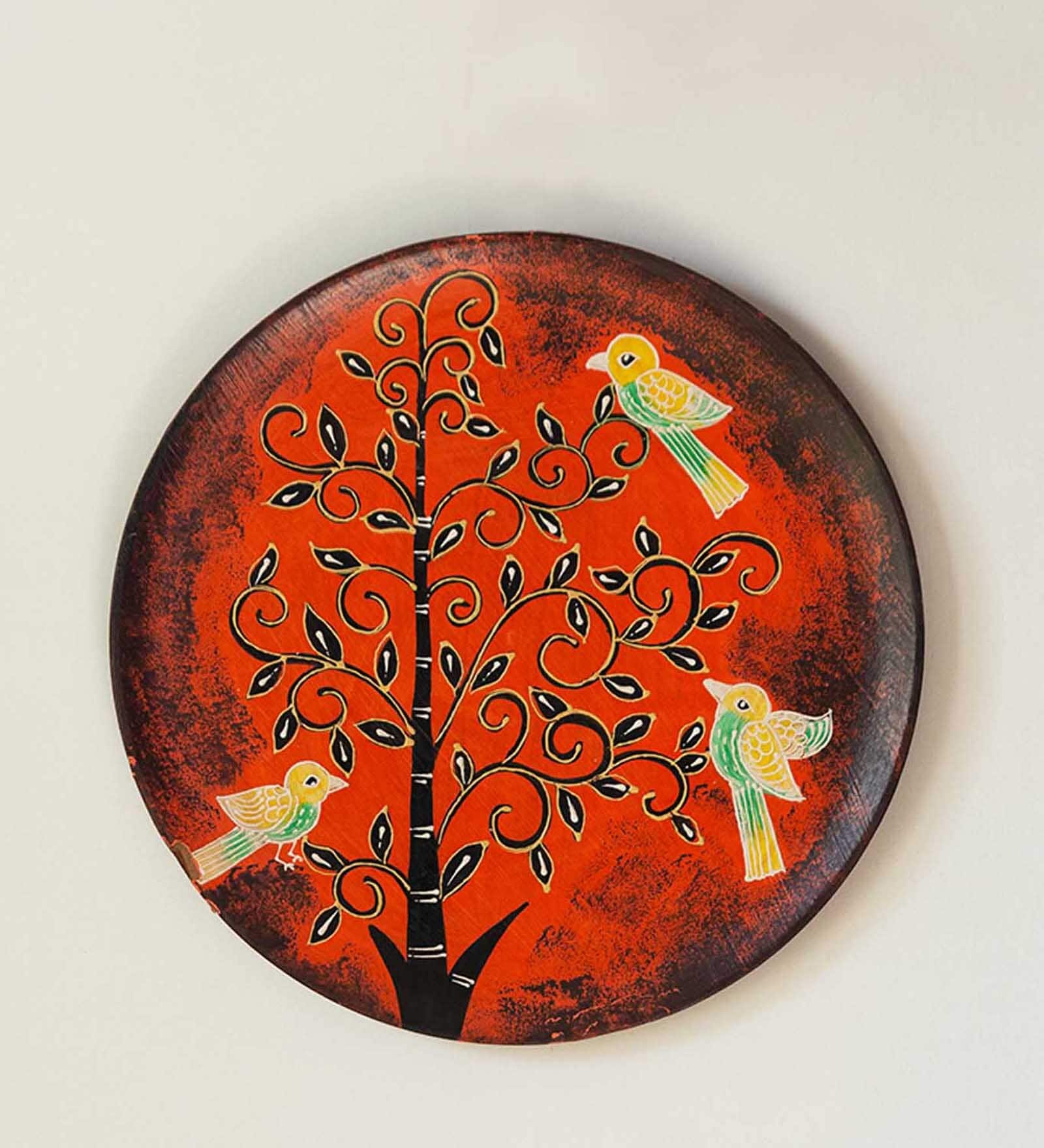 Buy Chirping Birds Wall Decor Hanging In Recycled Wood (11 Inch, Hand ...