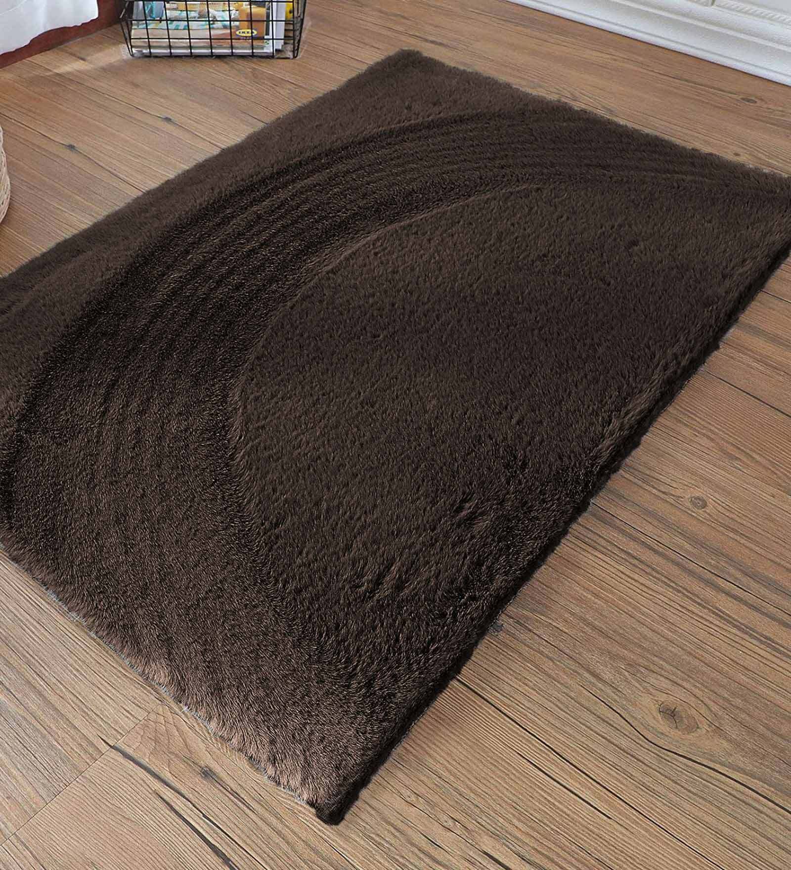 Buy Chocolate Solid Polyester 36x24 Inches AntiSkid Bath Mat at 55% OFF ...