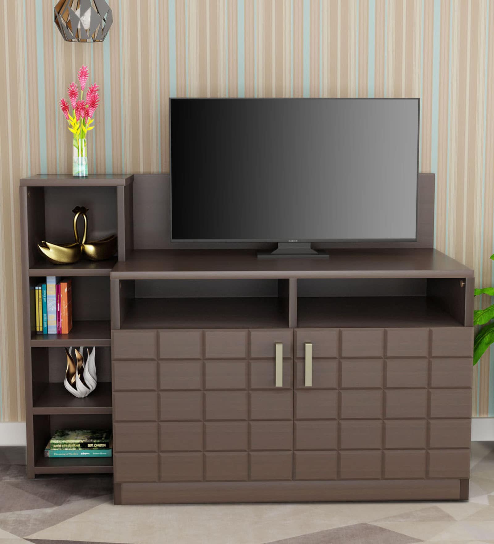Buy Chocolate TV Unit in Cola Rain Finish by Godrej Interio Online ...