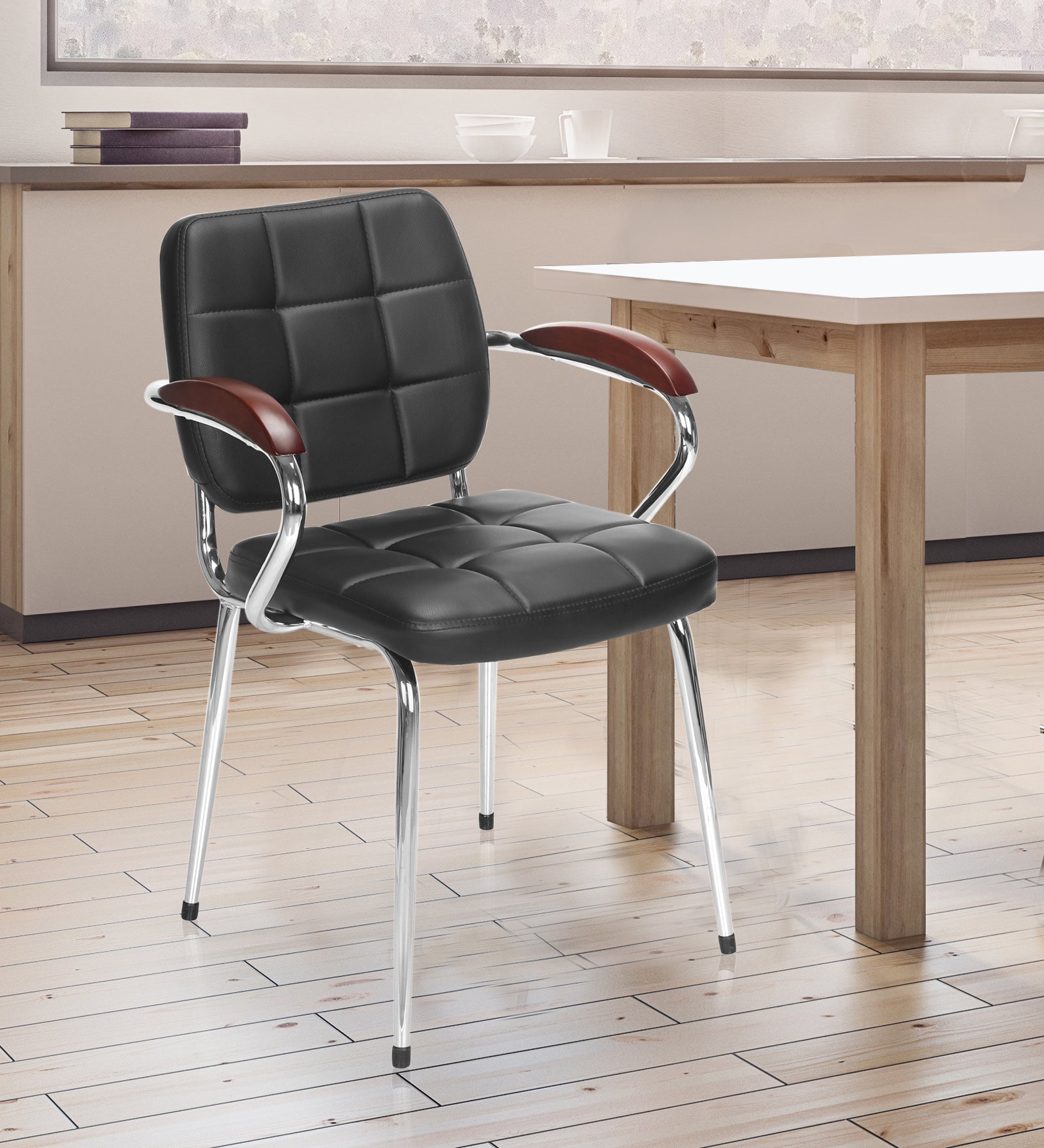 Buy Chopper Leatherette Guest Chair in Black Colour at 40% OFF by ...