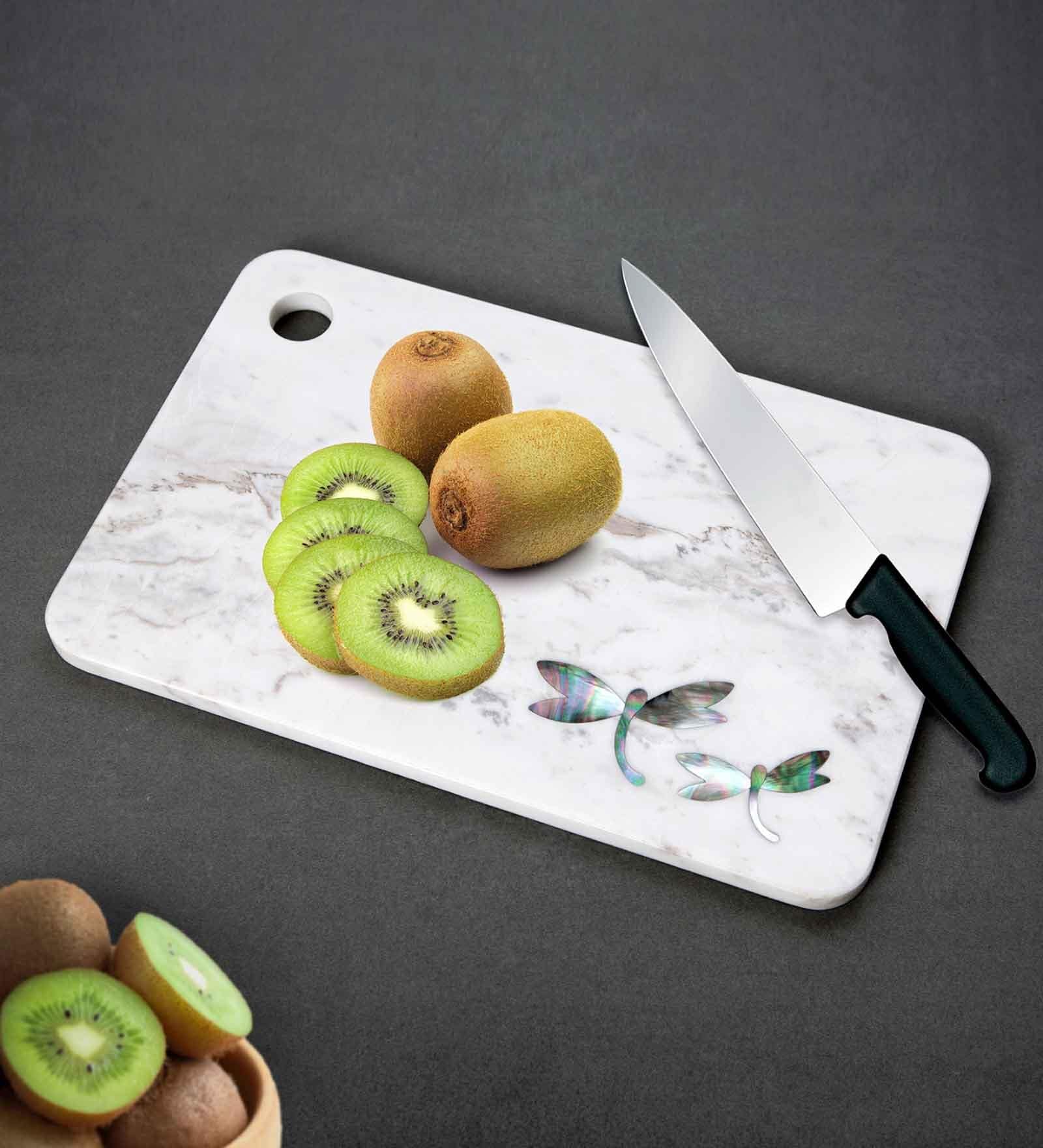 Buy White Abalone Shell Inlay Elegant Marble 1 Pc Chopping Board at 50% ...