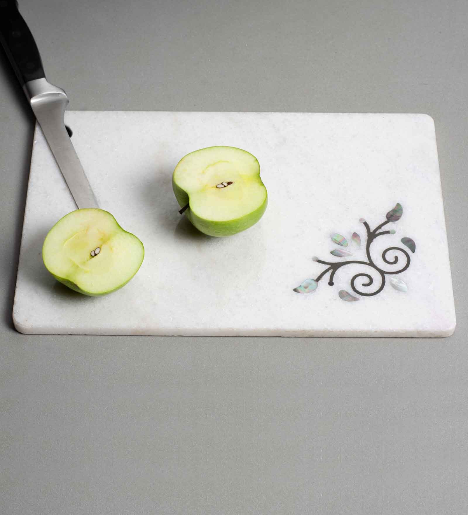 Buy White Mother of Pearl Inlay Marble 1 Pc Chopping Board at 50% OFF ...