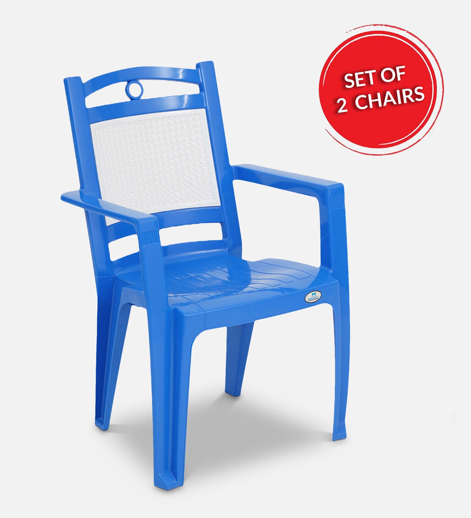 Buy Plastic Chair in Deep Blue & Milky White Finish Set of 2 at 16% OFF ...