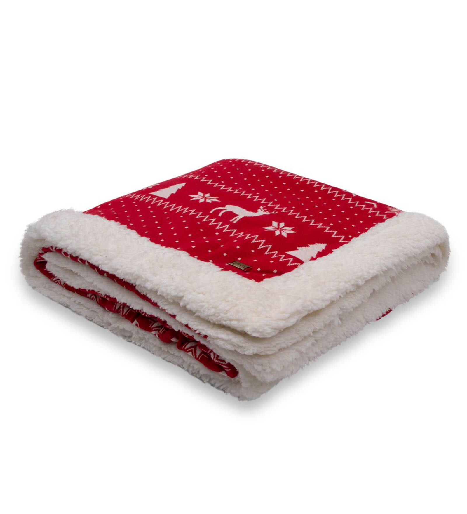 Buy Christmas Themed Sherma Blanket in Red Colour by Pluchi at 100% OFF ...