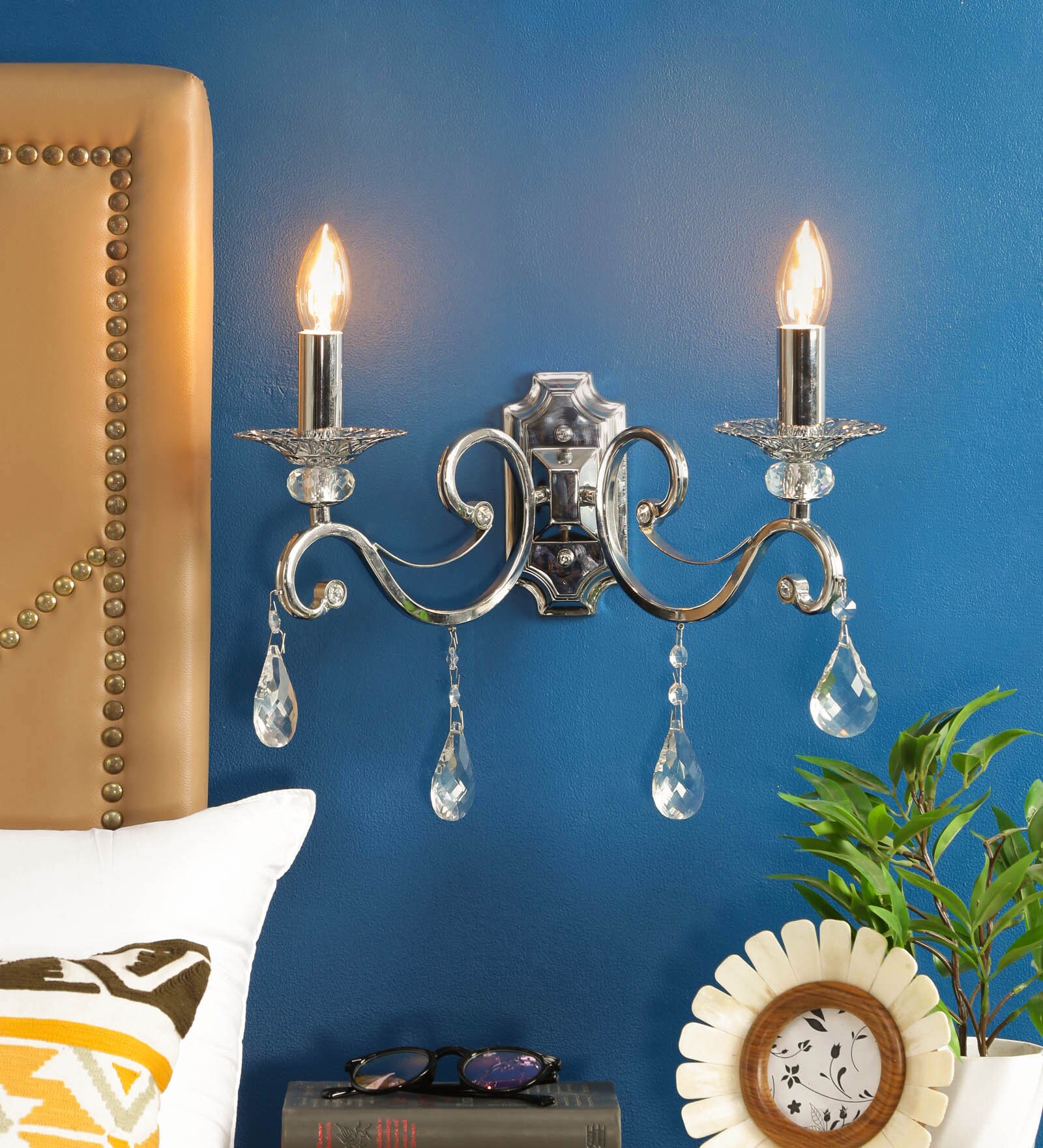 Buy Chrome Metal and Glass Arona Wall Light by Stello at 38% OFF by ...