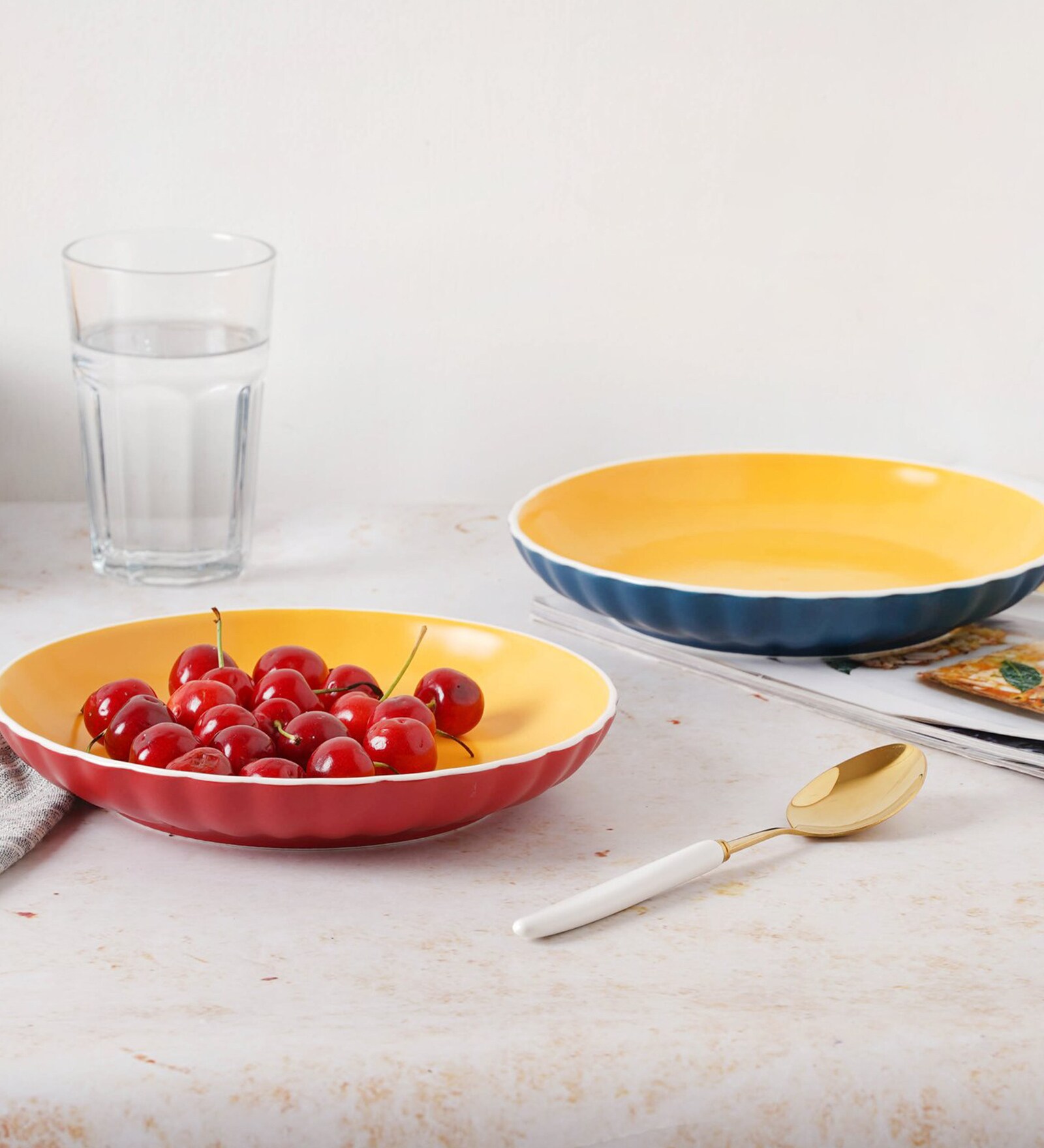 Buy Chrome 7.9 Inch Red Ceramic Quarter Plate at 30% OFF by Nestasia ...