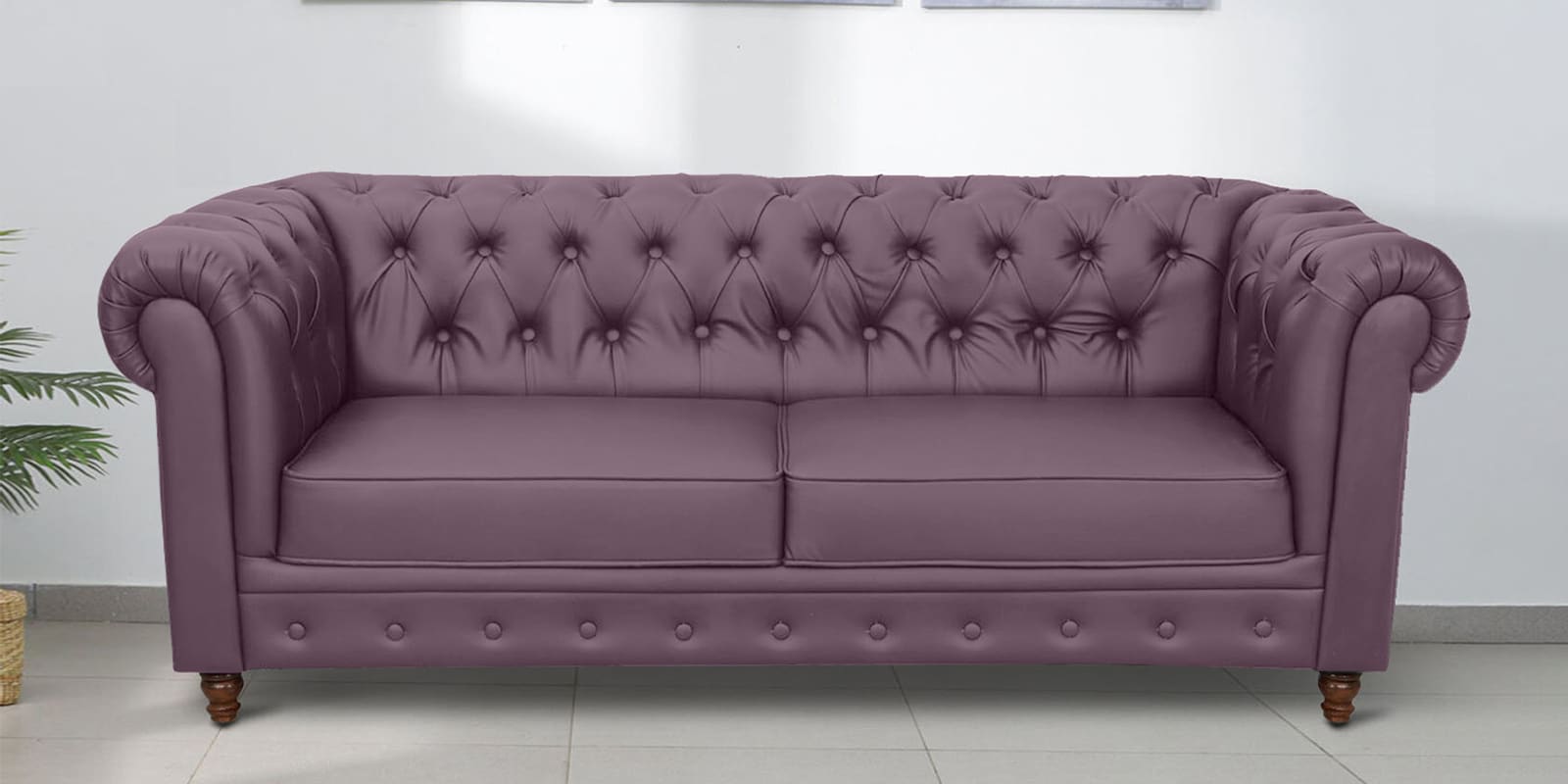 Buy Cheshire Velvet 3 Seater Sofa in Violet Colour at 2% OFF by ...