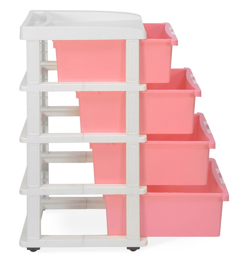 Buy Bayberry Plastic Kids Chest Of Drawers in Pink & Cream Colour By ...