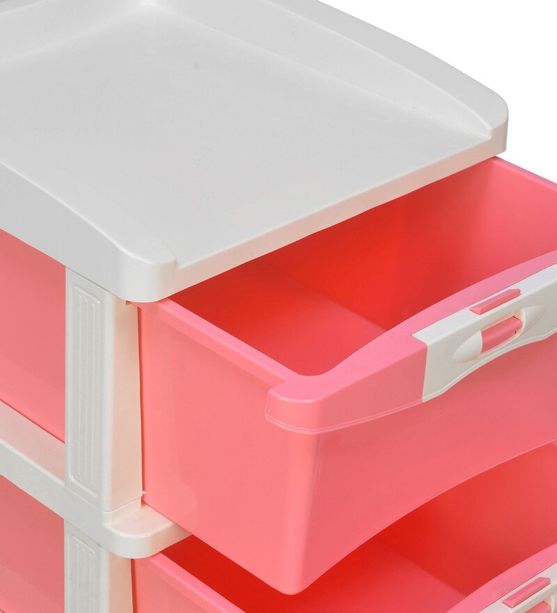 Buy Bayberry Plastic Kids Chest Of Drawers in Pink & Cream Colour By ...