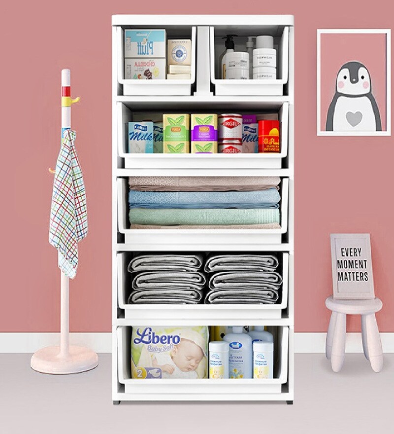 Buy Giraff Plastic Kids Chest Of Drawers in Beige Colour Online - Kids ...