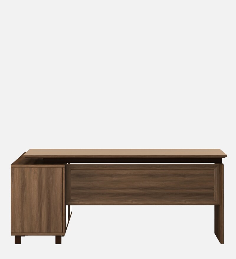 Buy Chief Office Table in Walnut Bronze And Cappuccino Finish by ...
