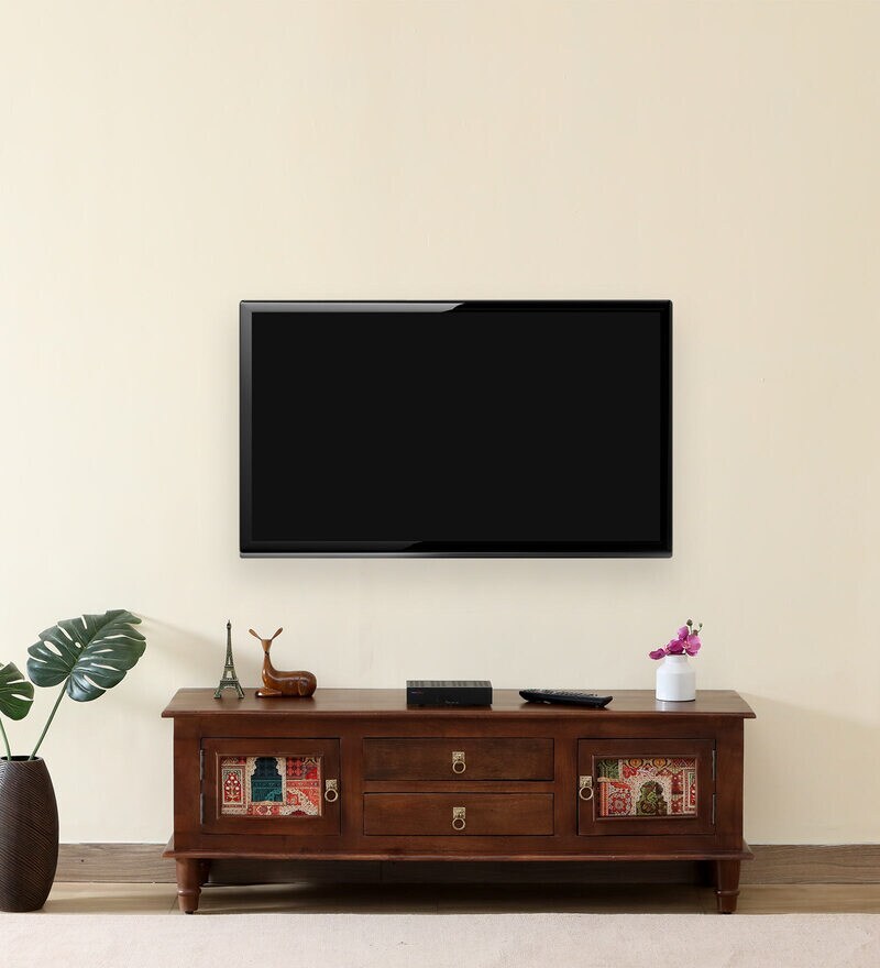 Buy Chippa Solid Wood TV Console in Tubbaq Finish for TVs up to 50 ...