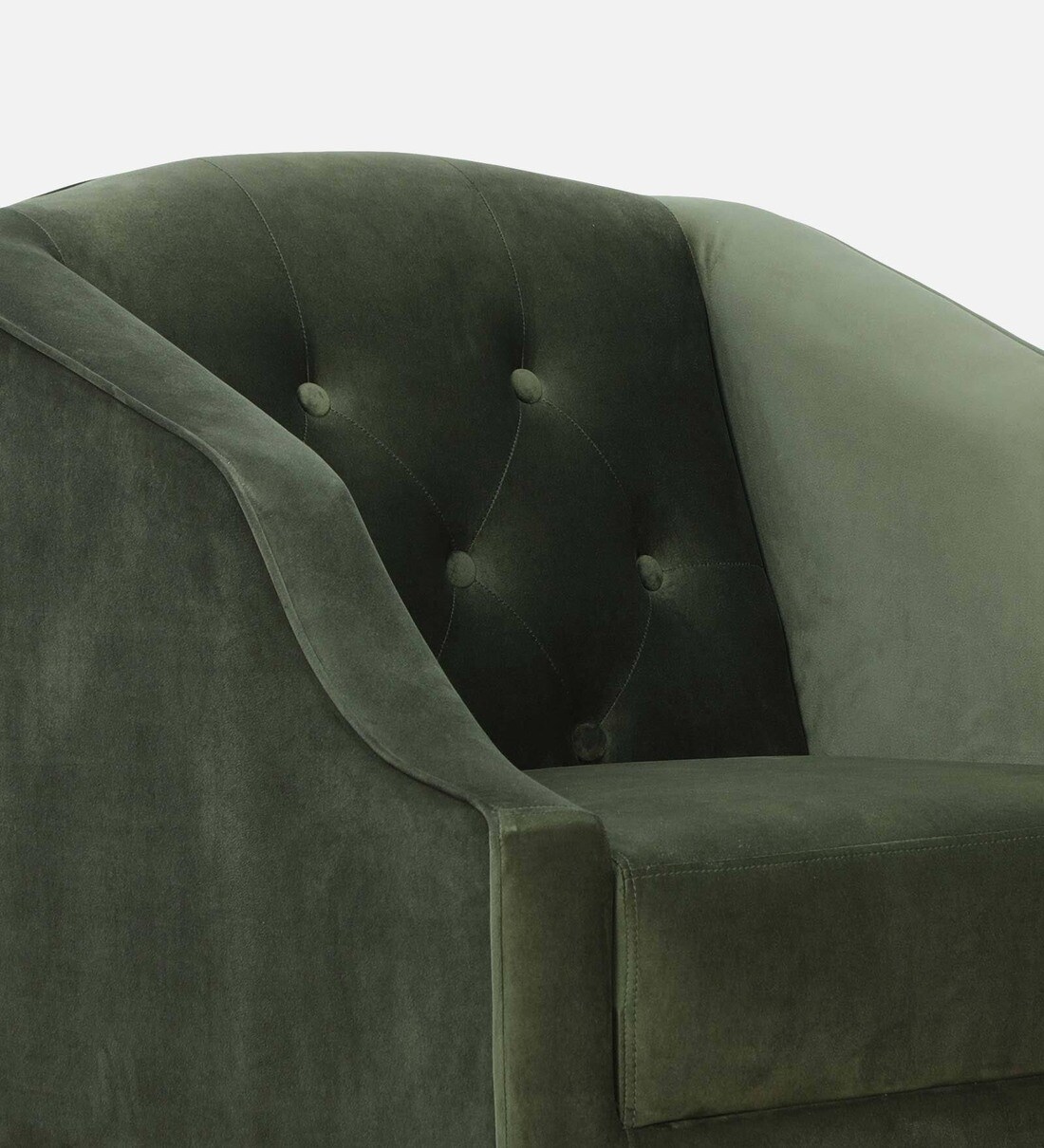 Buy Cincinnati Velvet 1 Seater Sofa In Dark Olive Colour By Amberville ...