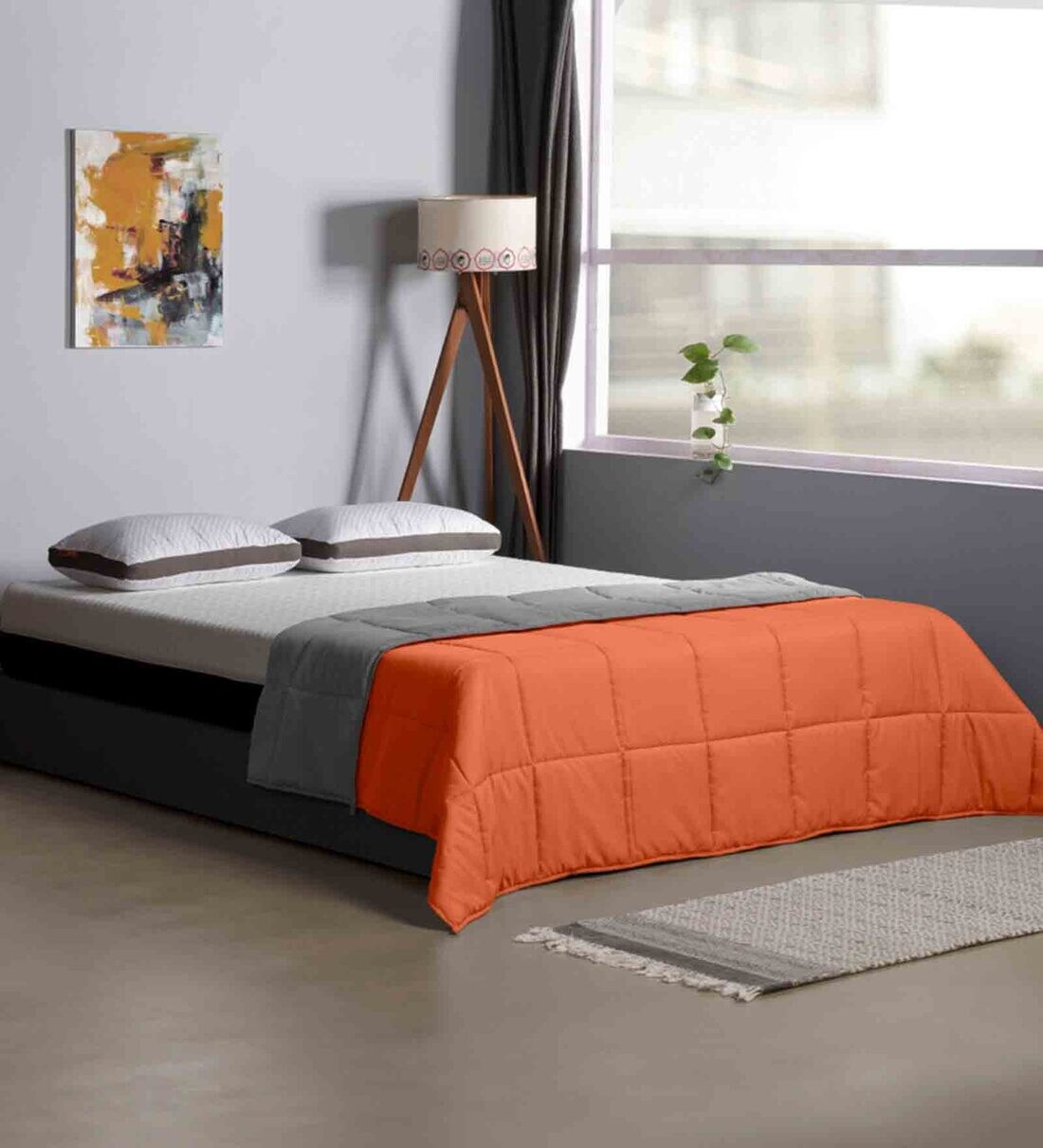 Buy Orange Polyester 220 AC Room Single Bed Comforter at 15% OFF by ...