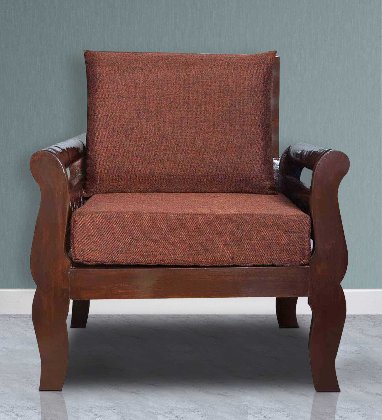 Buy Cilantro One Seater Sofa Chocolate Colour by Tezerac Online - 1 ...