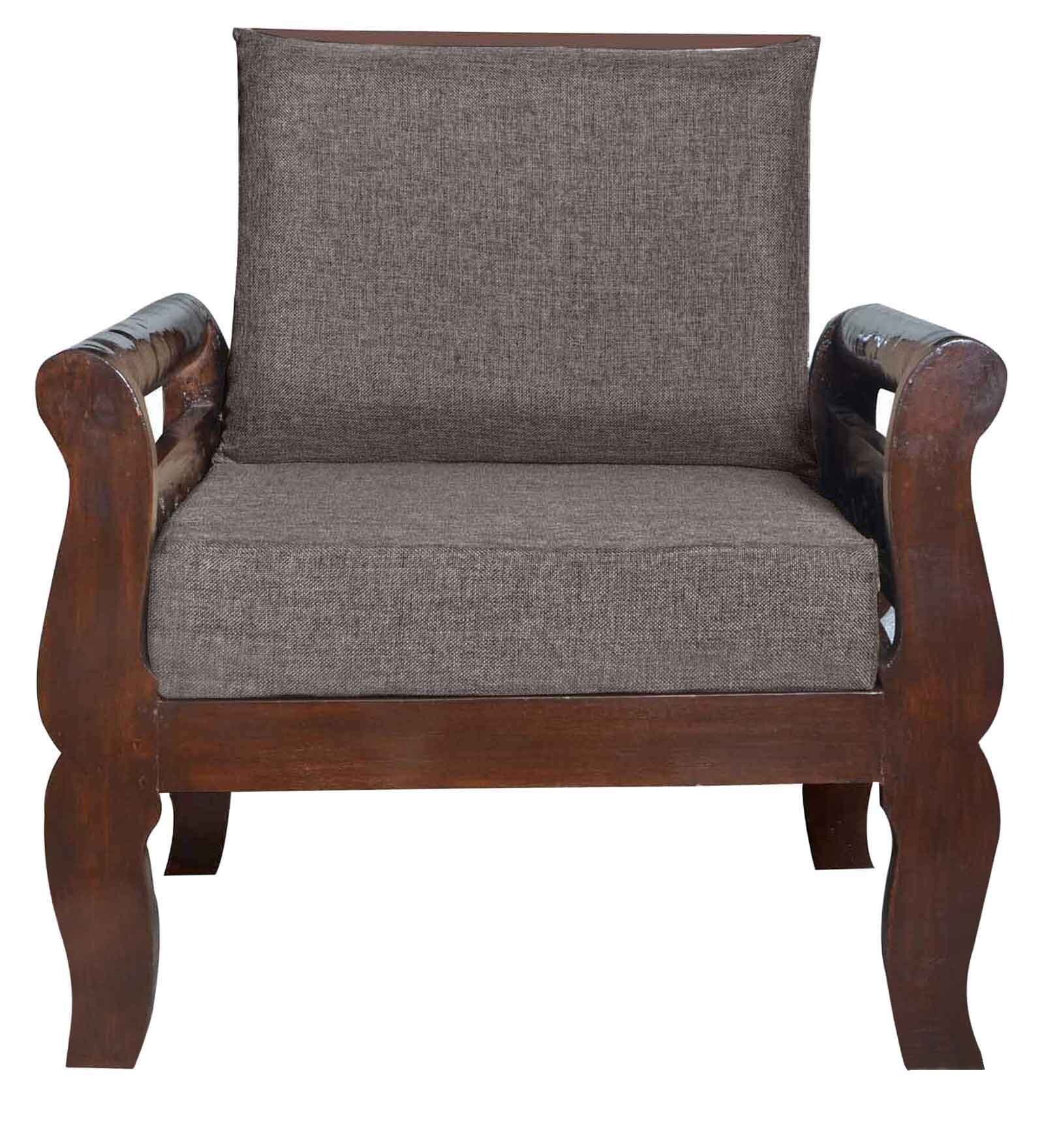 Buy Cilantro One Seater Sofa Brown Colour by Tezerac Online - 1 Seater ...