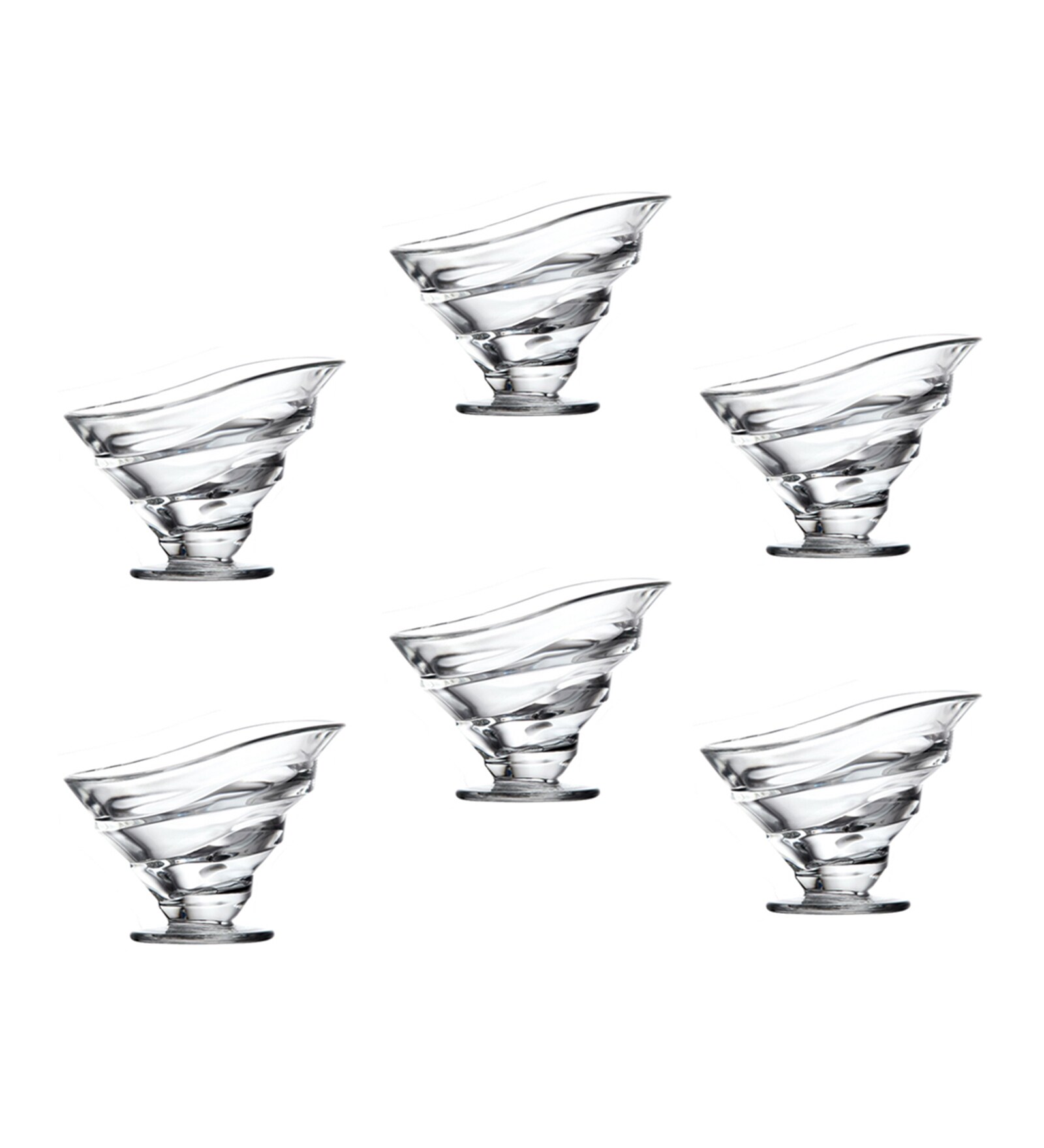 Buy Circ e Transparent Glass ( Set of 6 ) Ice Cream cup at 100% OFF by ...