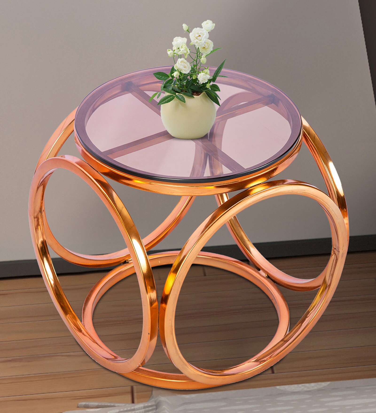Buy Cirque End Table in Gold Finish at 29% OFF by HN Hues | Pepperfry