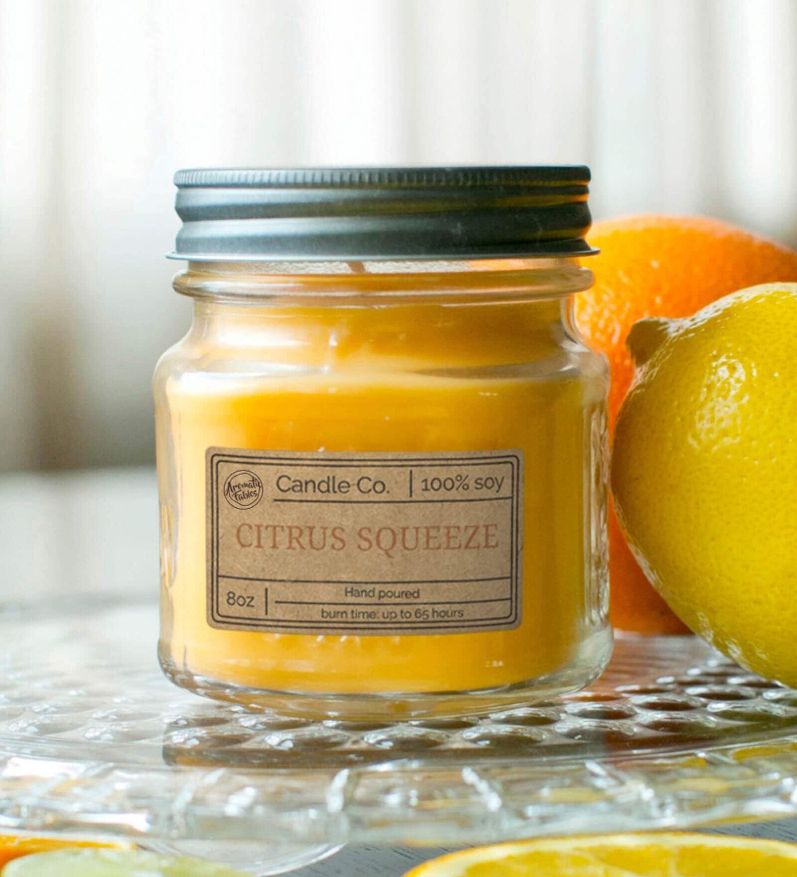 Buy Citrus Squeeze Aroma Glass Scented Jar Candle at 50% OFF by ...