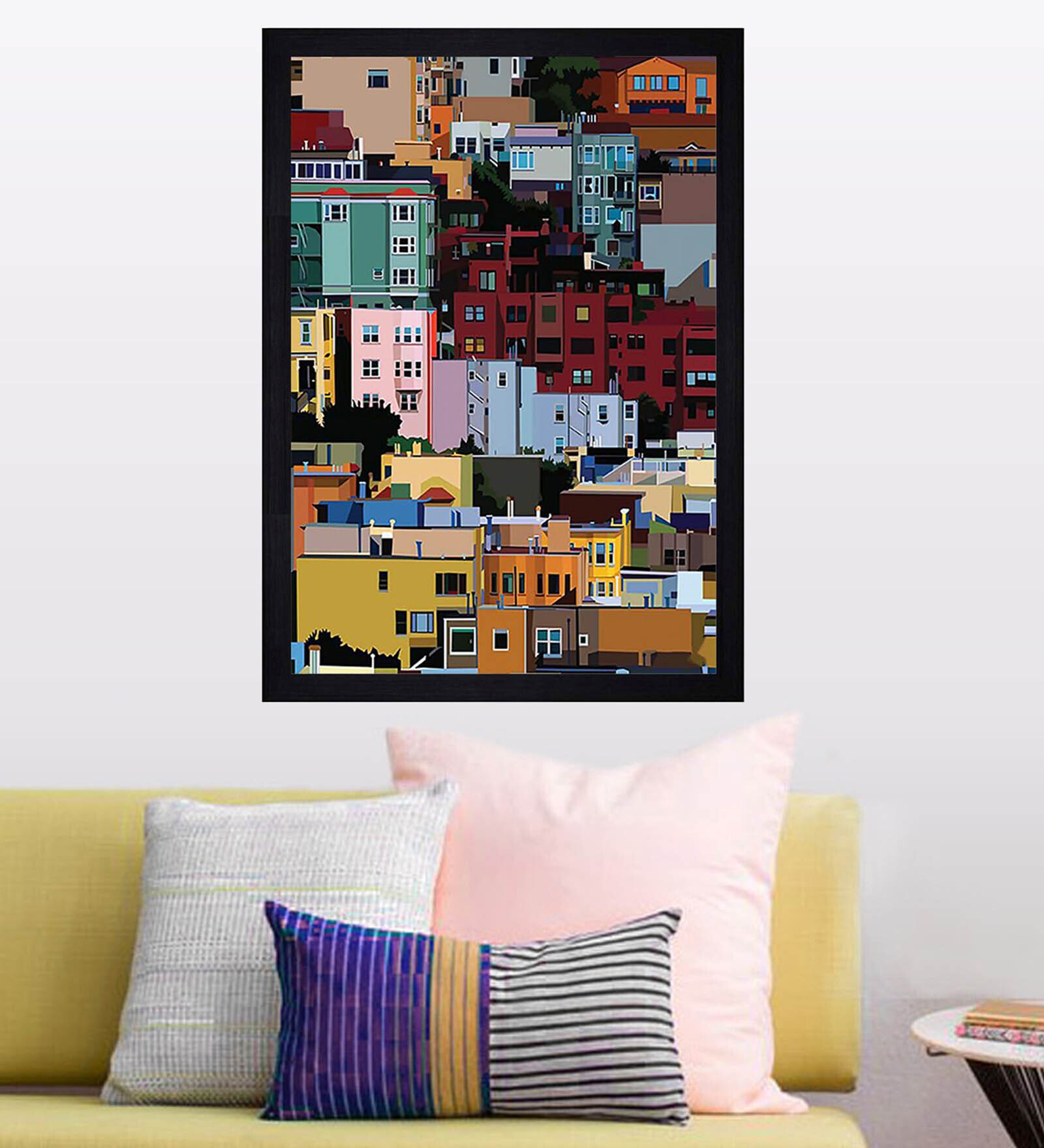 Buy City Daphne Multicolour Wood & MDF Framed Landscape Art Print at 33 ...
