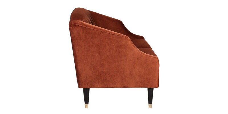 Buy Cincinnati Velvet 2 Seater Sofa In Rust Brown Colour By Amberville ...
