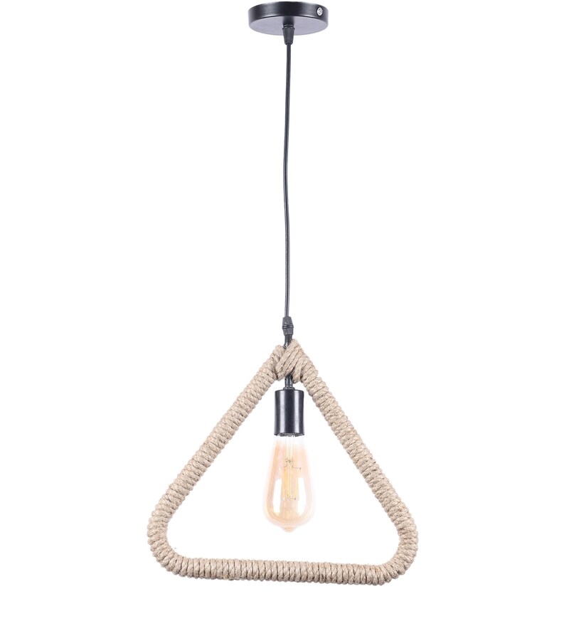 Buy Circle Rope Brown Metal Single Hanging Light By Exim Decor Online ...