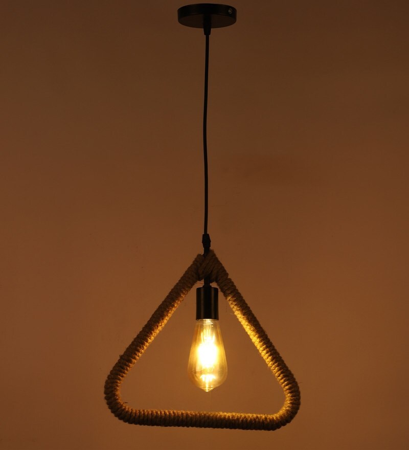 Buy Circle Rope Brown Metal Single Hanging Light By Exim Decor Online ...