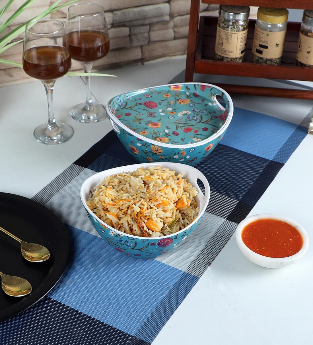 Buy Classic 450ml Blue Melamine (Set of 3) Serving Bowl at 47% OFF by ...