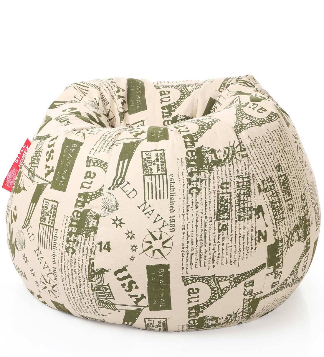 Buy Abstract XXXL Bean Bag with Beans in Multi Colour by Style HomeZ ...