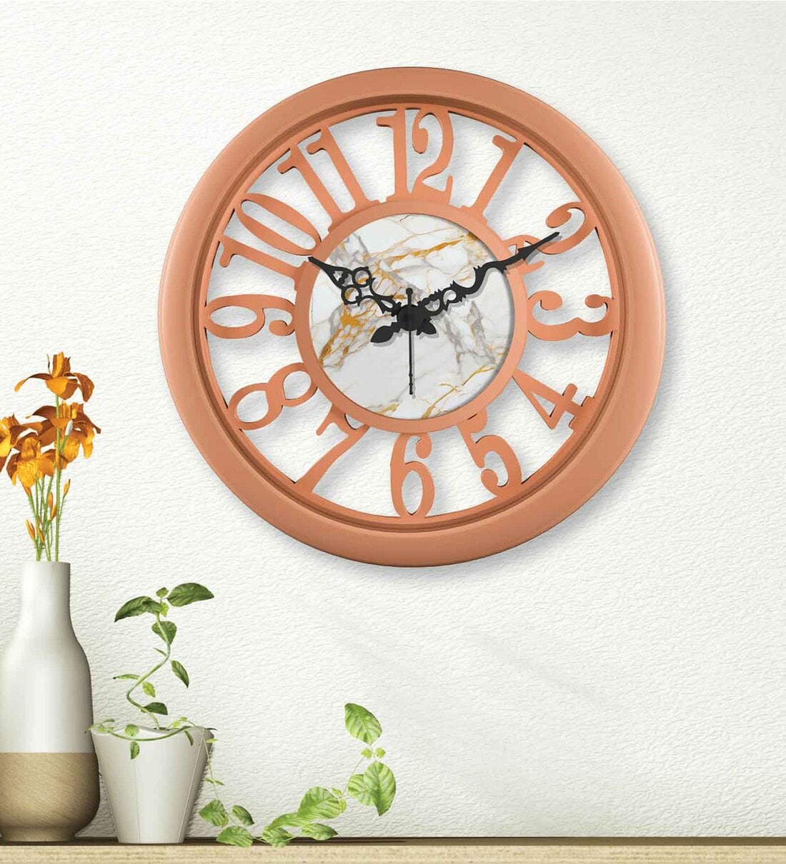 Buy Classic Peach Plastic Modern Wall Clock at 38% OFF by Random ...