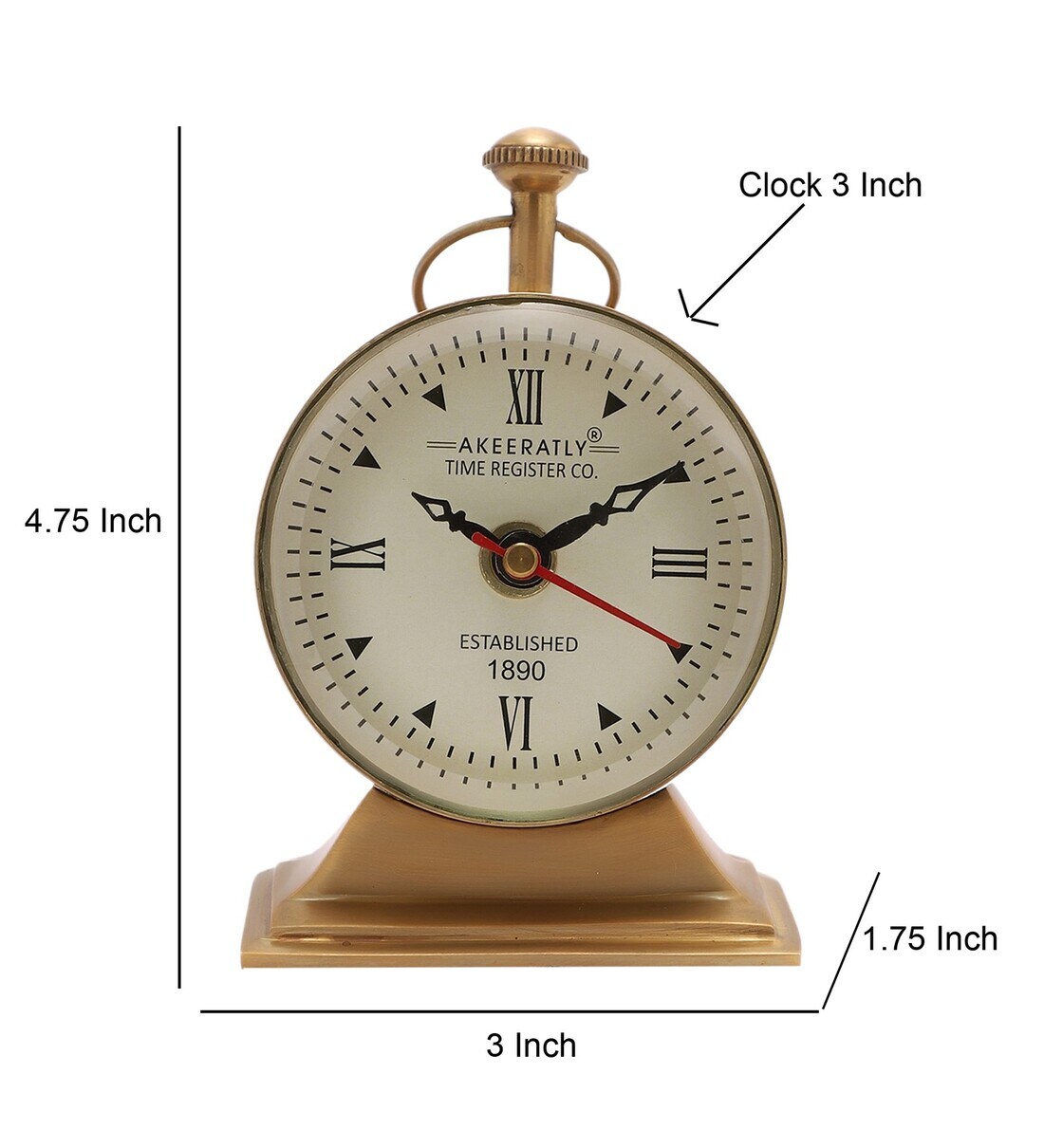 Buy Classic Trophy Stand Brown Brass Table Clock by Akeeratly Online ...