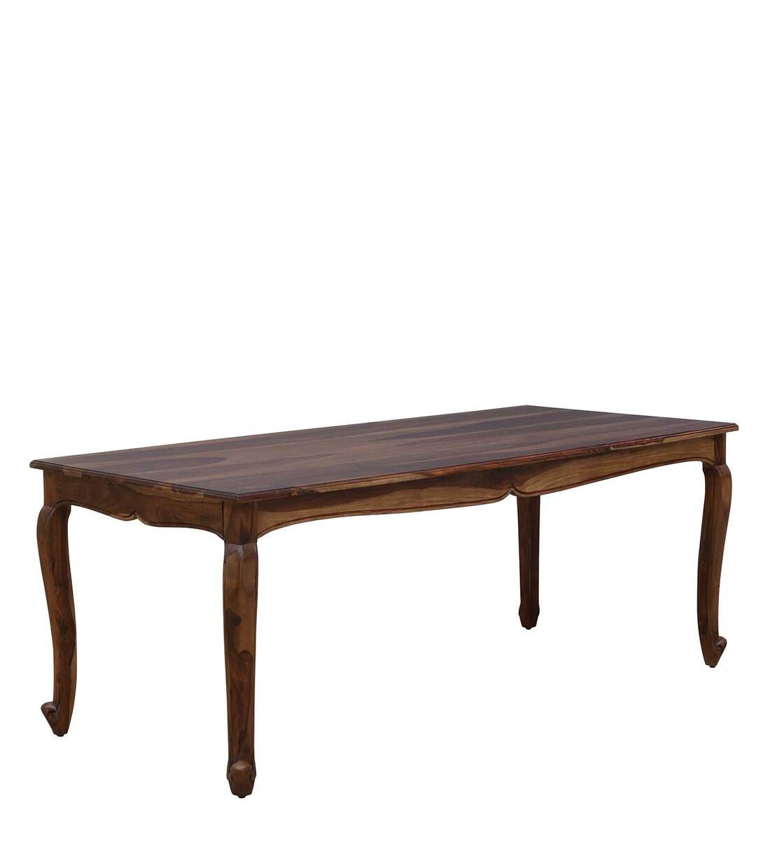 Buy Clifford Solid Wood 8 Seater Dining Table In Rustic Teak Finish By ...