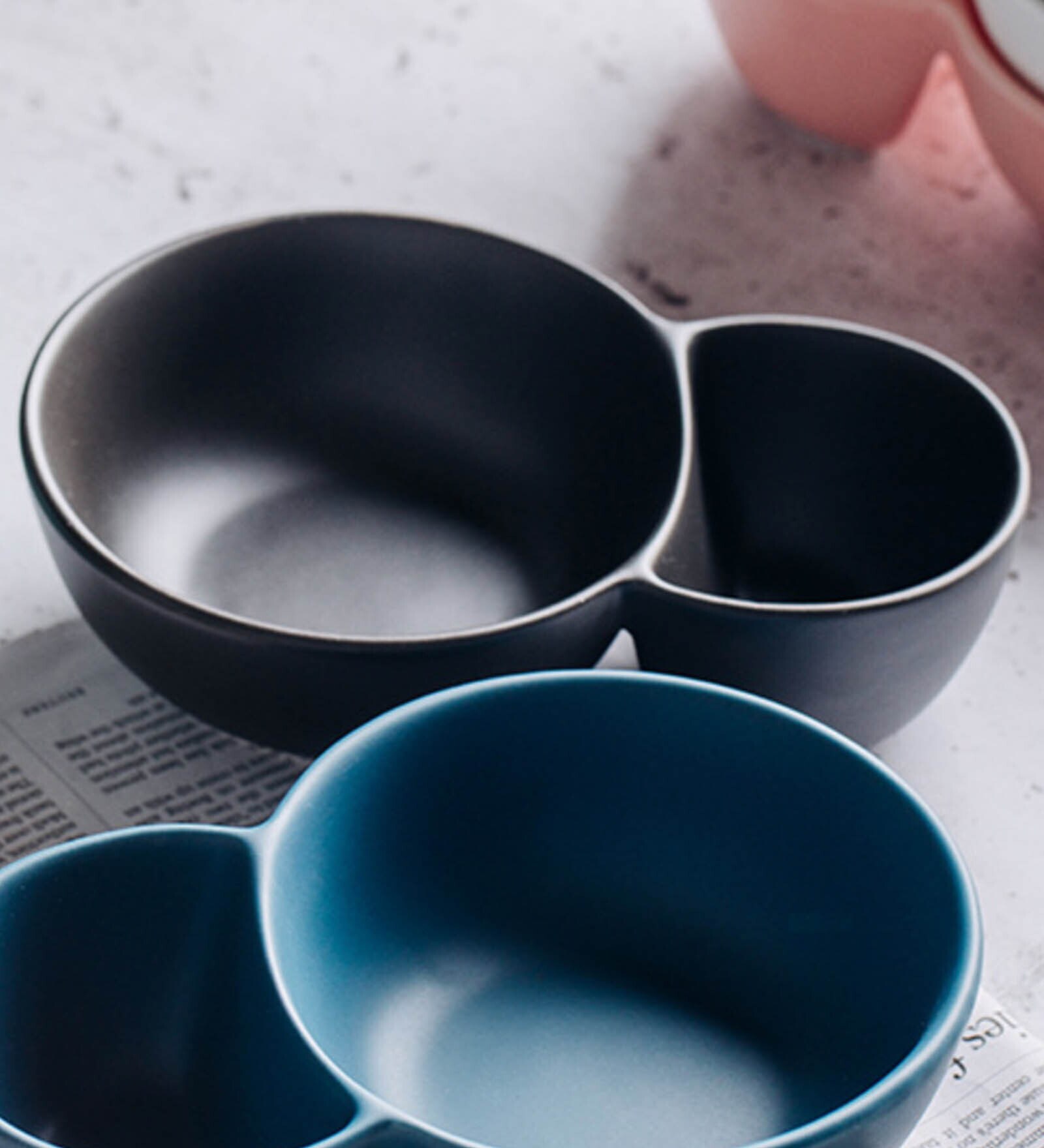 Buy Clamp Sectioned Black Ceramic Serving Bowl by Nestasia at 30% OFF ...