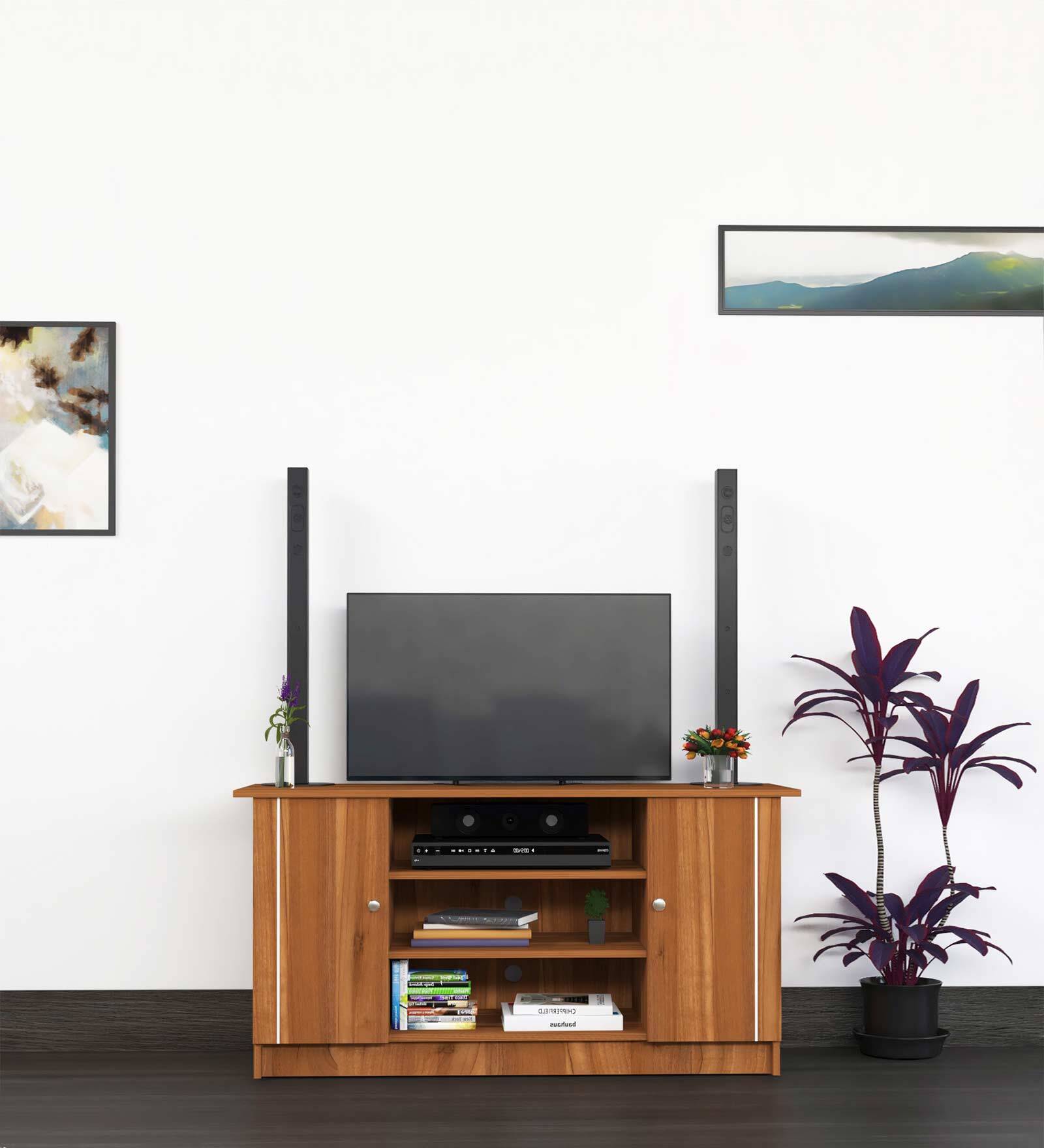 Buy Clara Tv console In Lyon Teak Finish For Tv'S Upto 44\ at 51% OFF ...