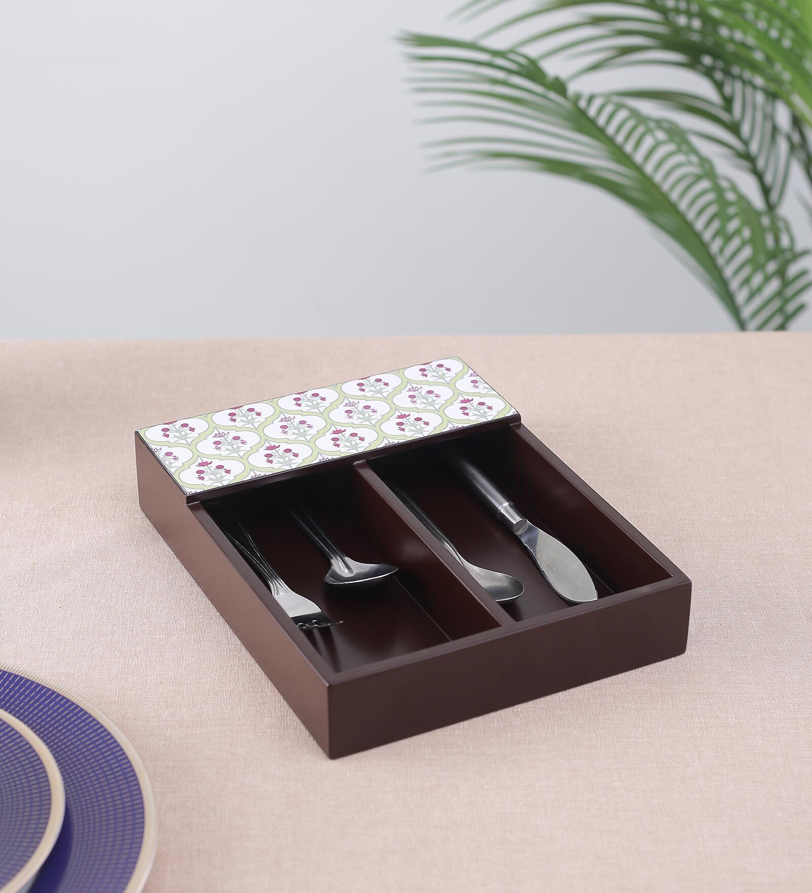 Buy Brown Flower Print MDF Cutlery Holder at 50% OFF by ClasiCraft ...
