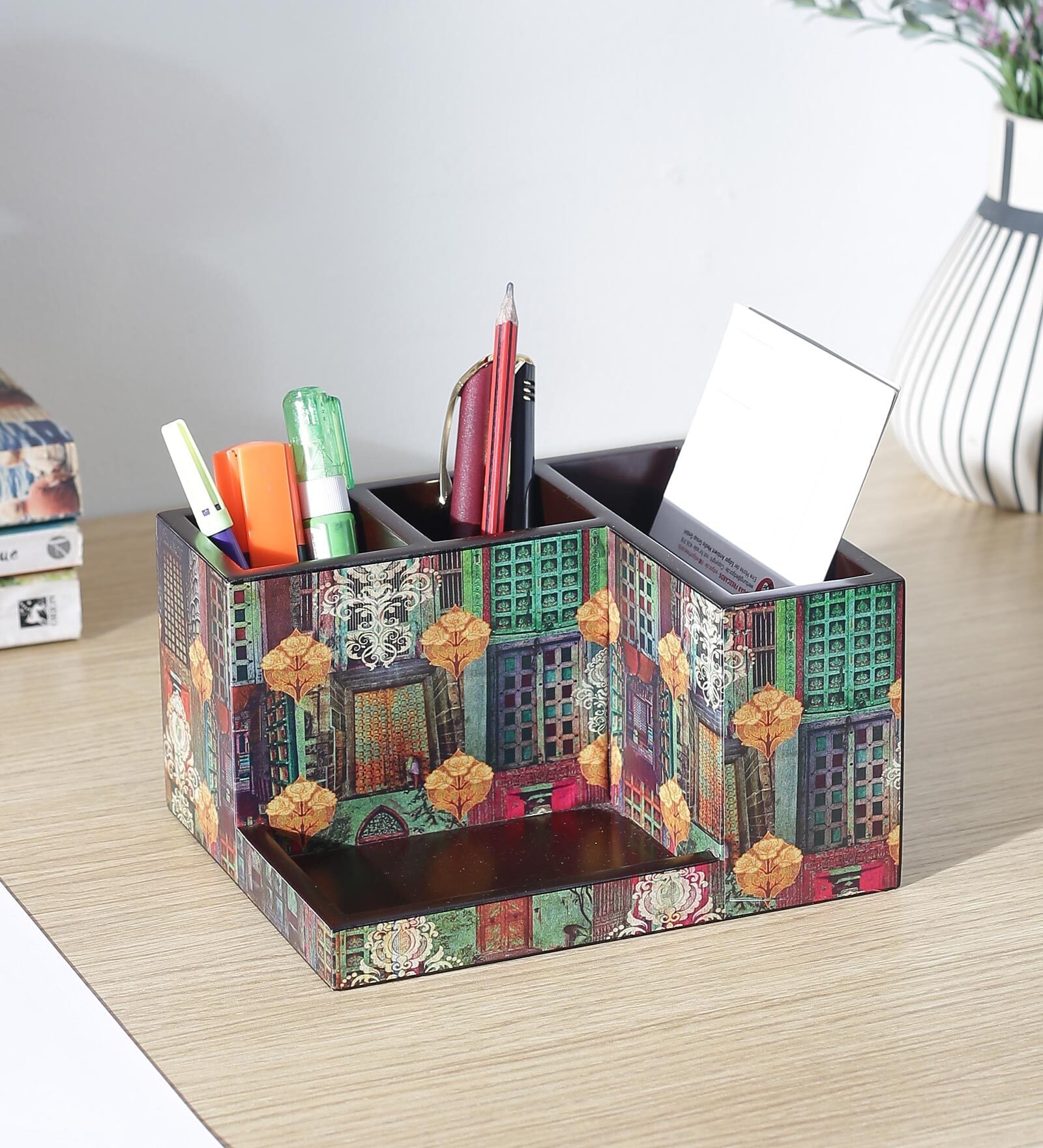 Buy Brown Window Print MDF Desk Organizer at 31% OFF by ClasiCraft ...