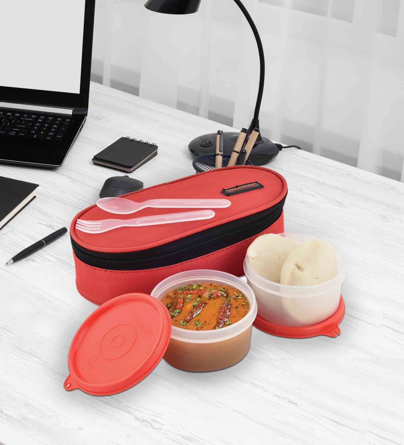 Buy Classic Red Plastic 2 Container Lunch Box at 33% OFF by Trueware ...