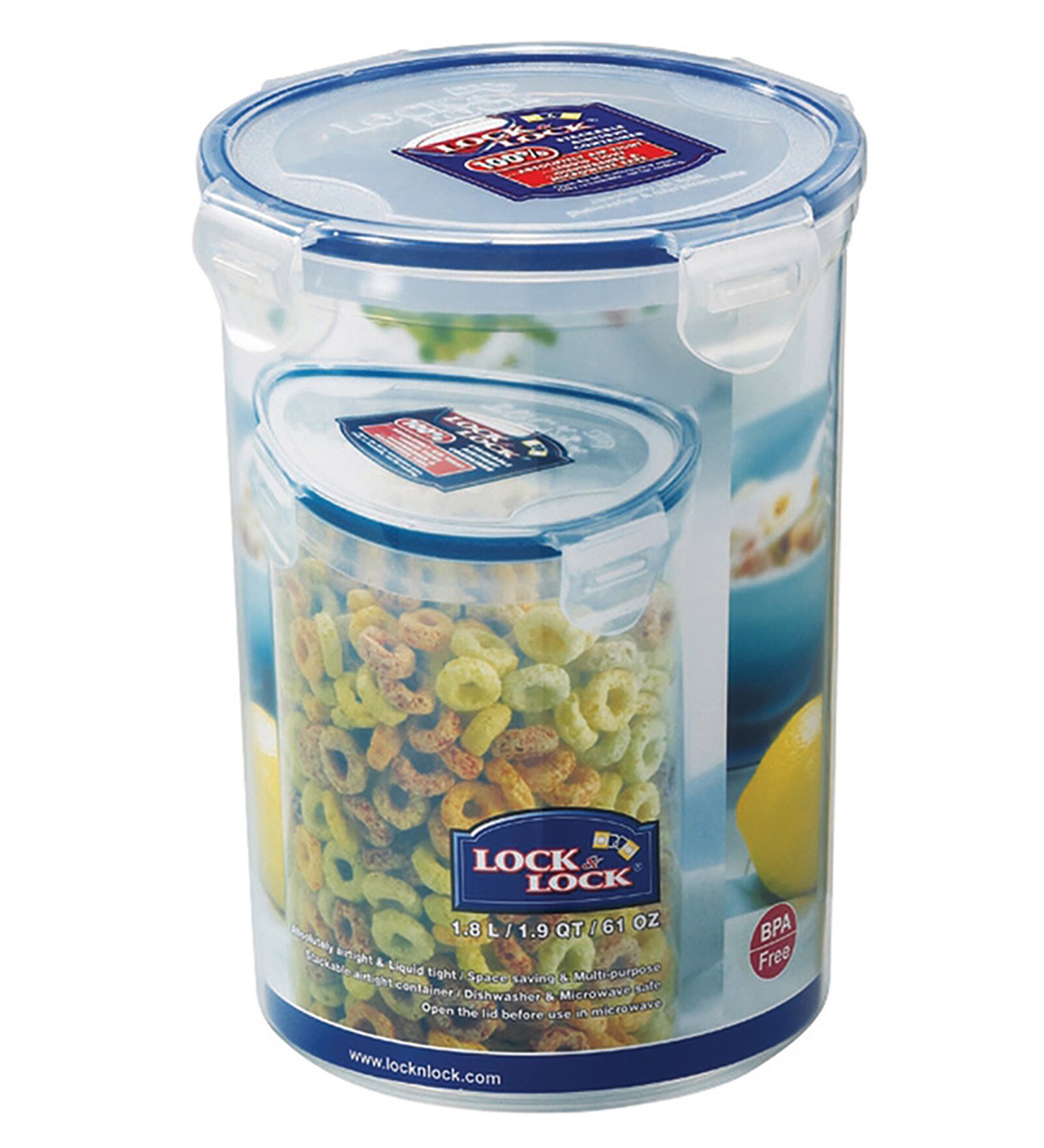 Buy Classic 1.8 Litres Transparent Plastic Airtight Food Storage ...