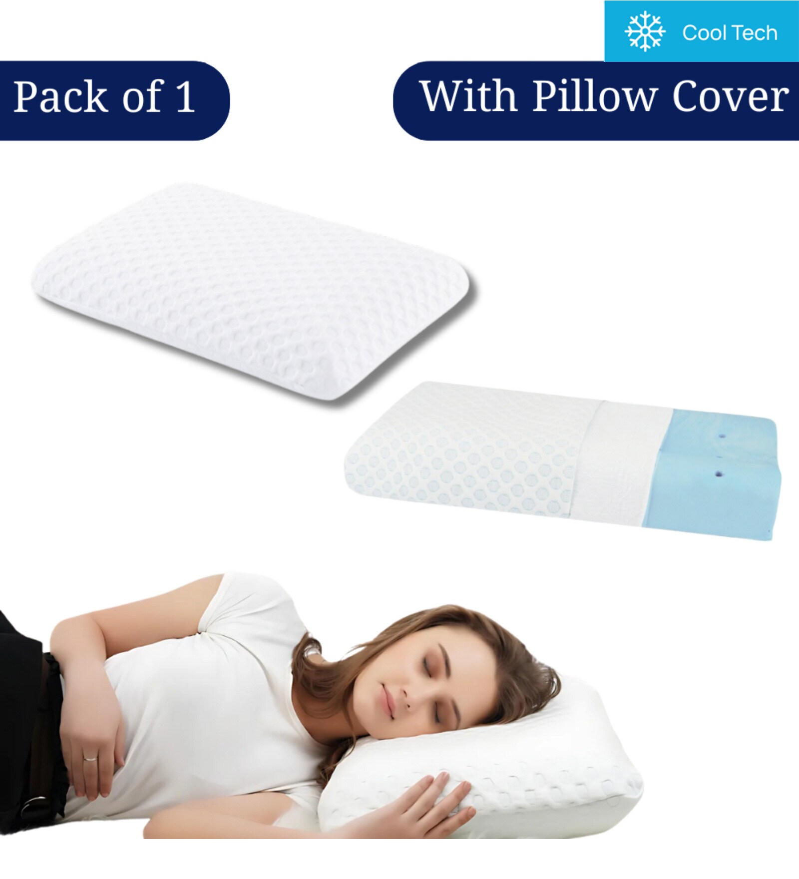 Buy Classic Cooling Gel Memory Foam 24 x 16 Inch Pillow at 67% OFF by Dormyo | Pepperfry