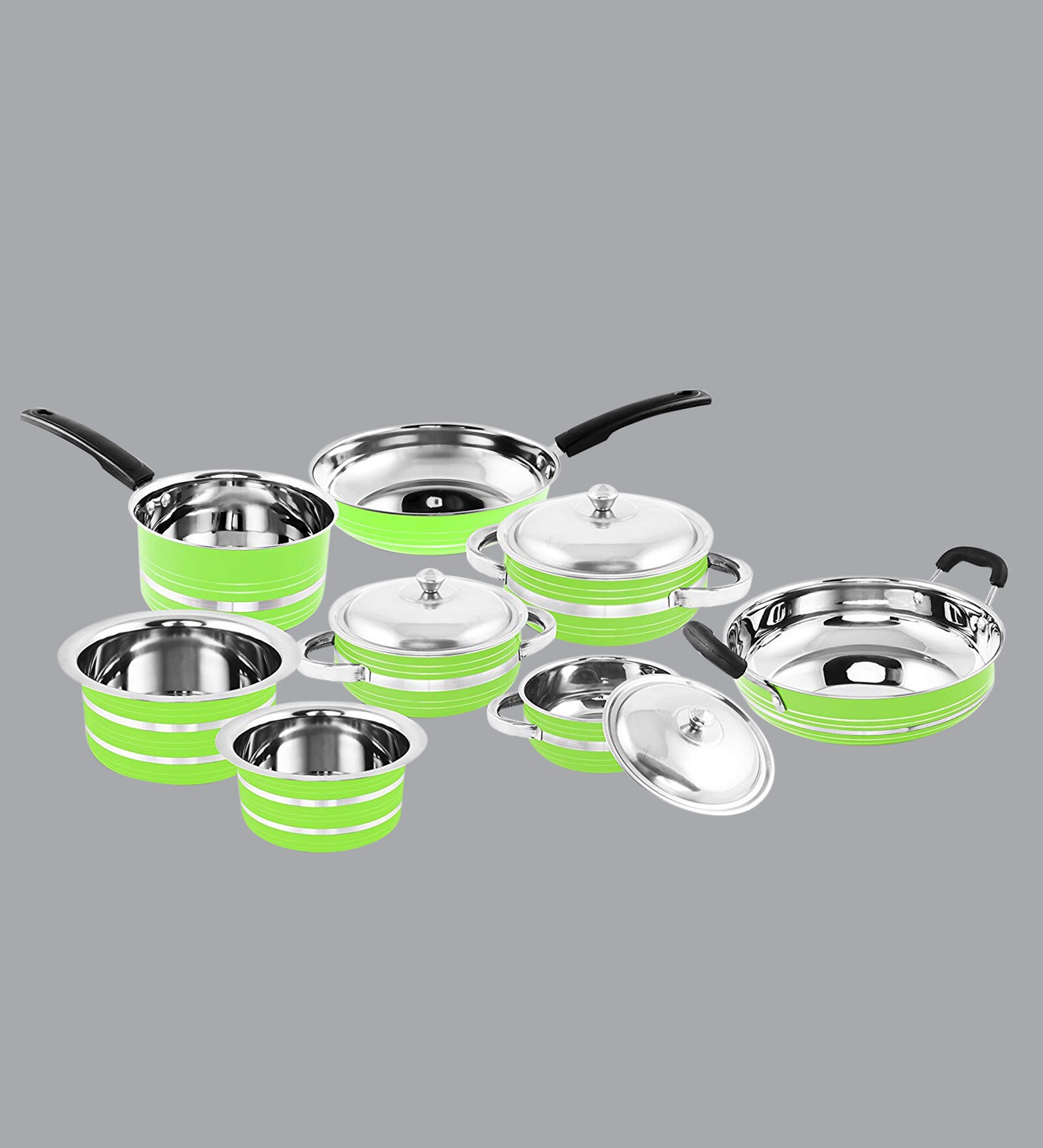 Buy Stainless Steel Capsule Bottom Cookware - Set of 8 Online ...